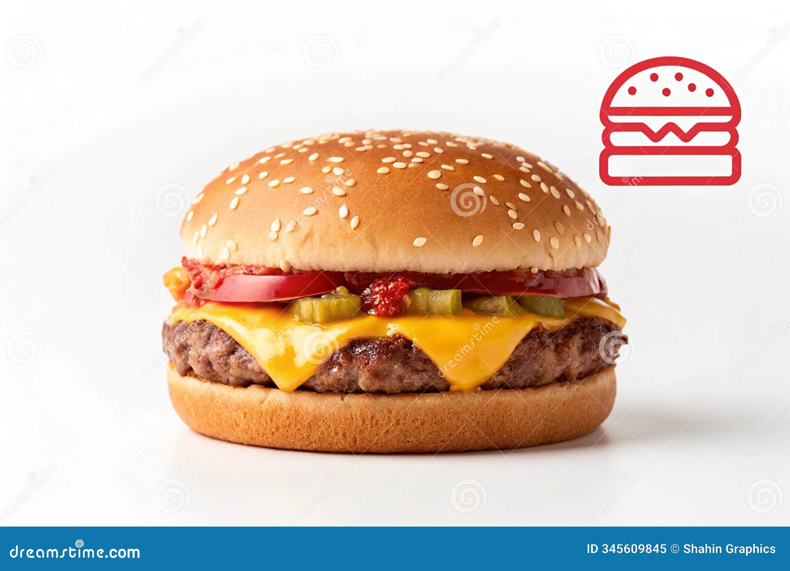 Burger Logo Icon Illustration Stock Illustration - Illustration of ...