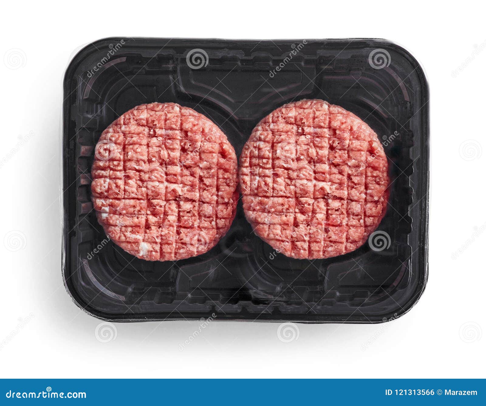 Burger Meat in Plastic Package Stock Photo - Image of market, lunch ...