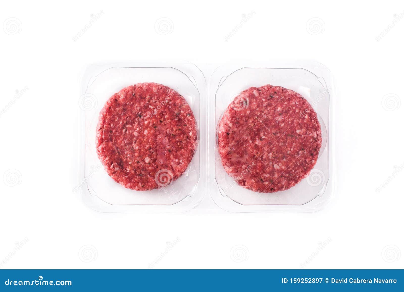 Burger Meat Packaged in Plastic Isolated Stock Image - Image of ...