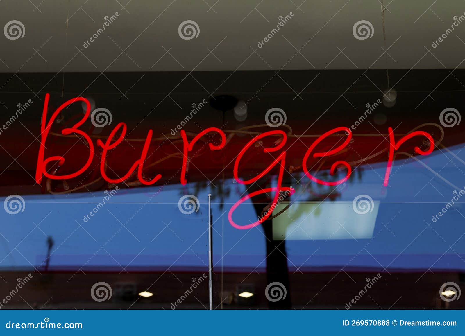 Burger - Neon light stock photo. Image of restaurant - 269570888