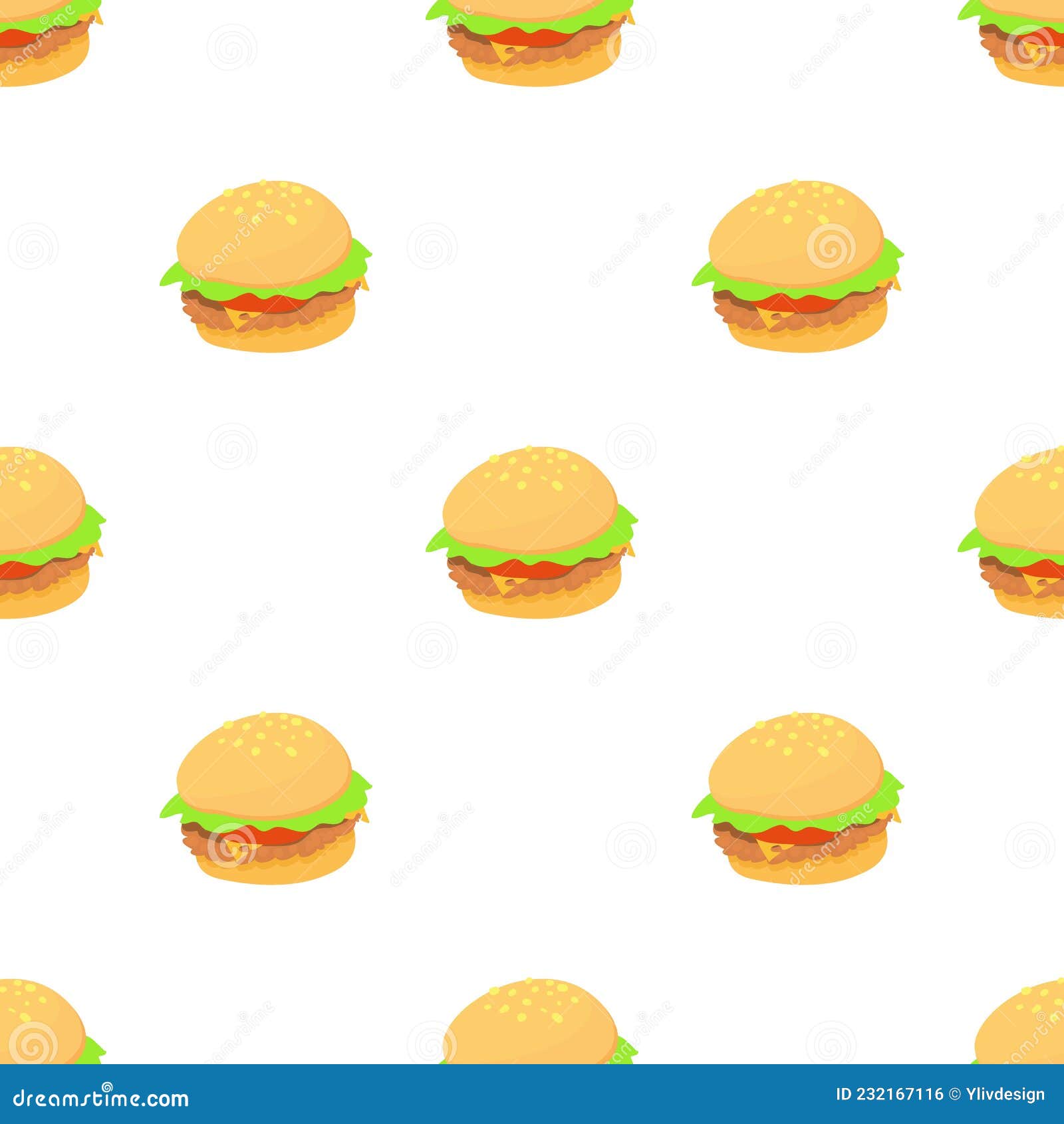 Burger Pattern Seamless Vector Stock Vector - Illustration of pattern ...
