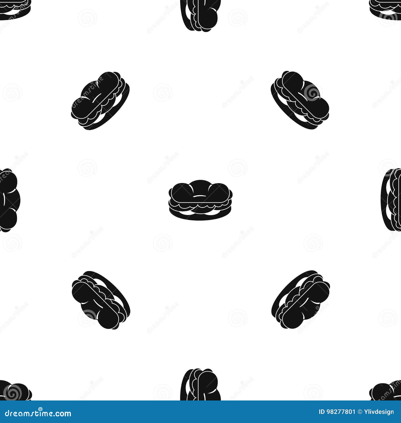 Burger Pattern Seamless Black Stock Vector - Illustration of grilled ...