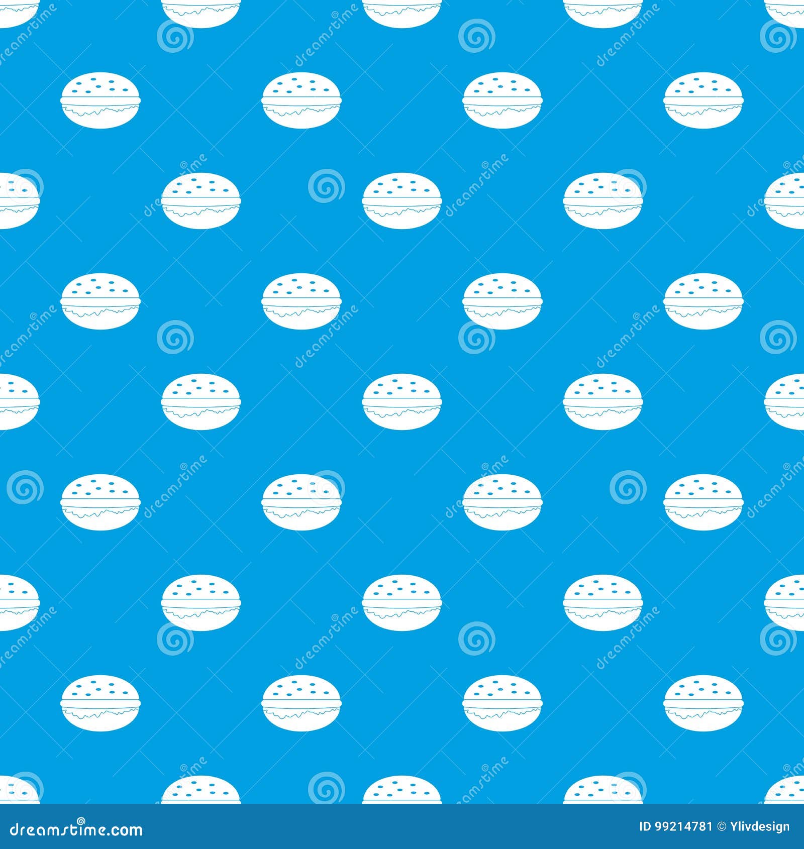 Burger Pattern Seamless Blue Stock Vector - Illustration of nutrition ...