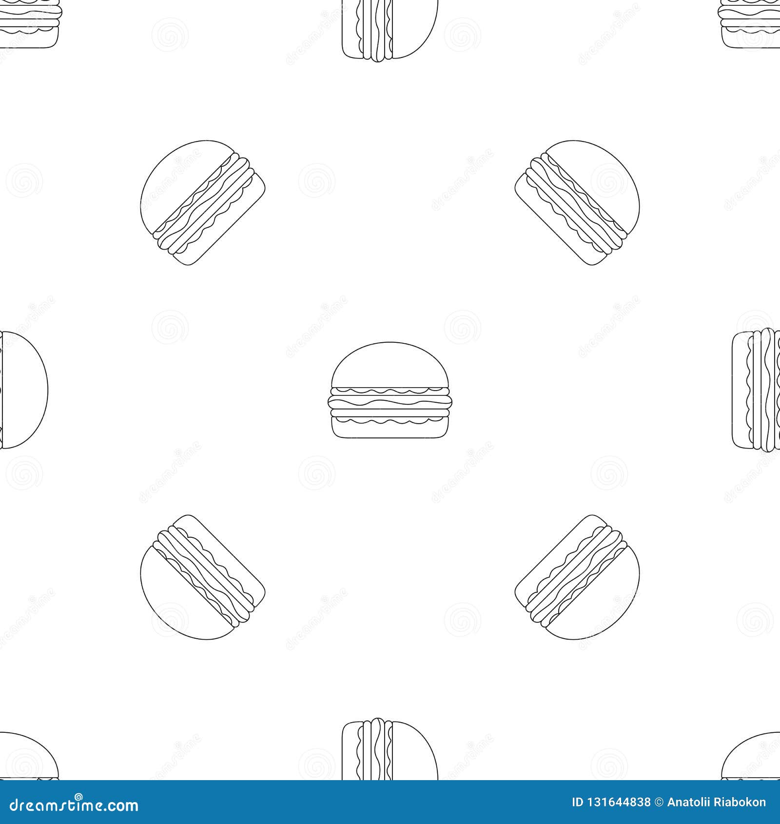 Burger Pattern Seamless Vector Stock Vector - Illustration of sandwich ...