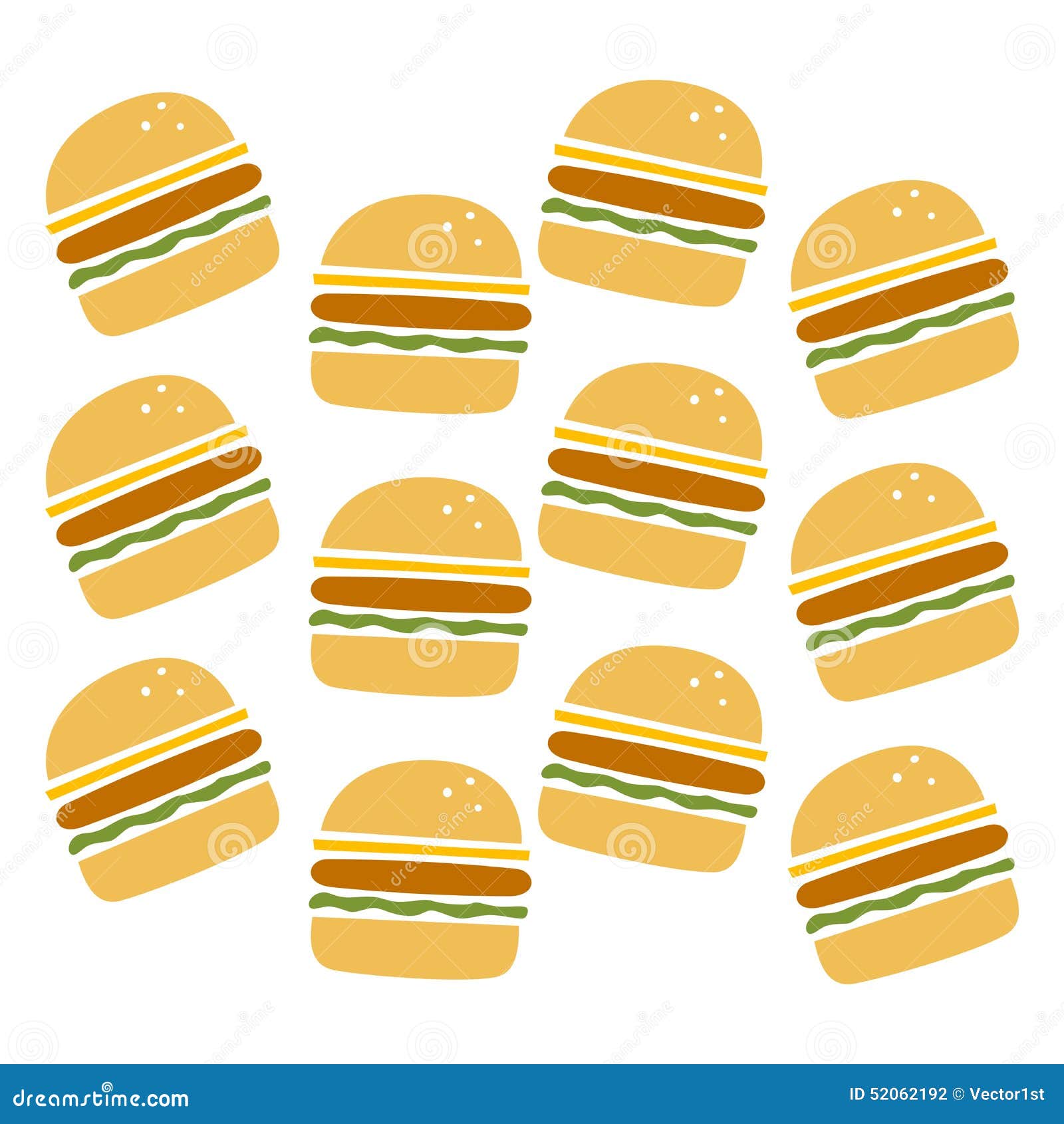 Burger pattern stock vector. Illustration of bread, symbol - 52062192