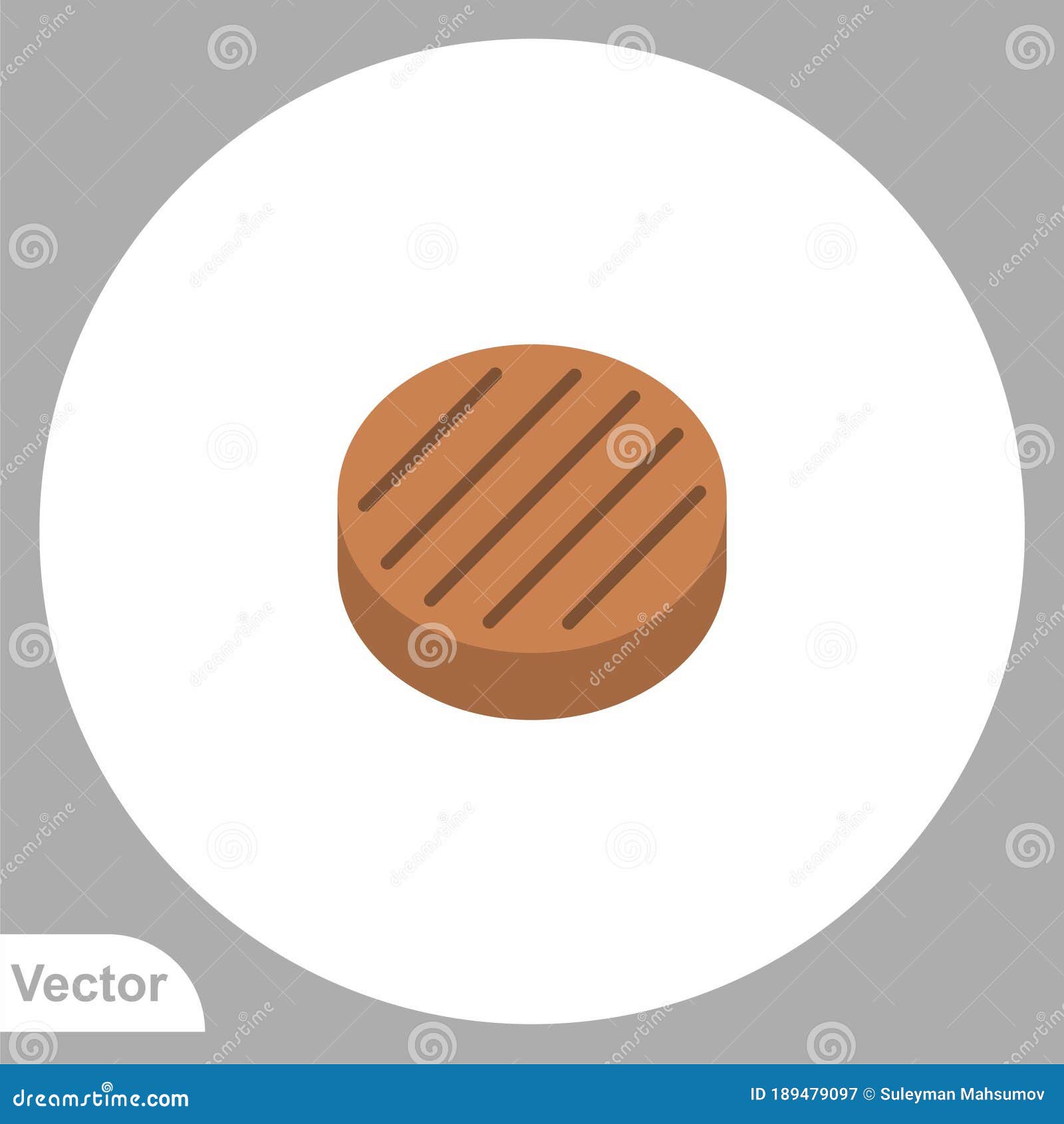 Burger Patties Vector Icon Sign Symbol Stock Vector - Illustration of ...