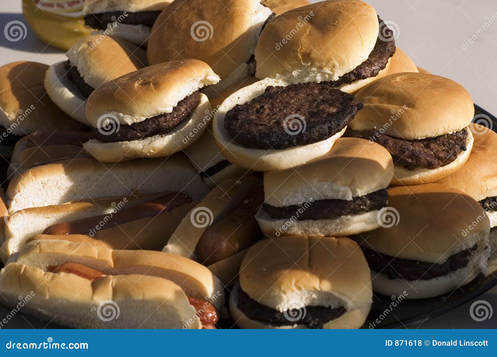 Burger Pile stock photo. Image of summer, july, picnic - 871618
