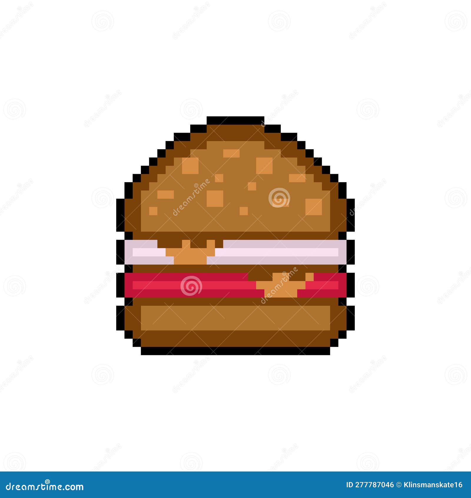 Burger Pixel Art. Hamburger 8 Bit Icon. Simplified Fast Food Symbol ...
