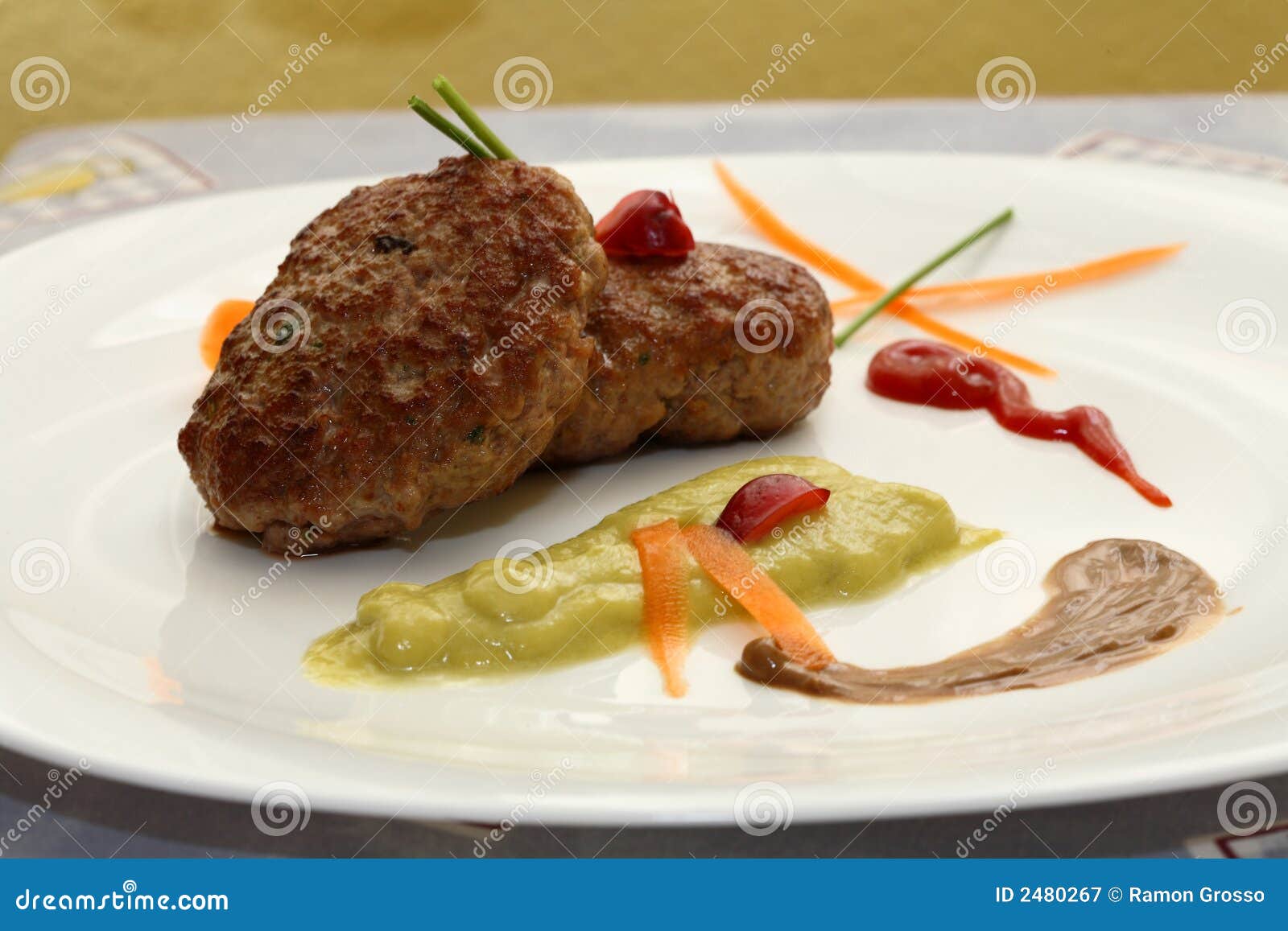 Burger on plate stock image. Image of healthy, macro, food - 2480267
