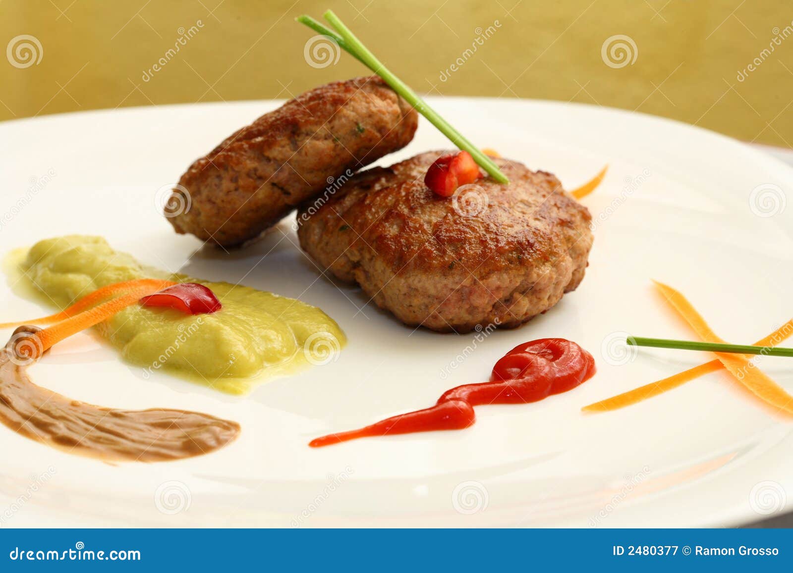 Burger on plate stock image. Image of homemade, olive - 2480377