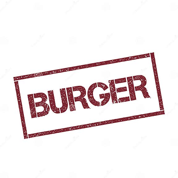 Burger rectangular stamp. stock vector. Illustration of design - 98040434