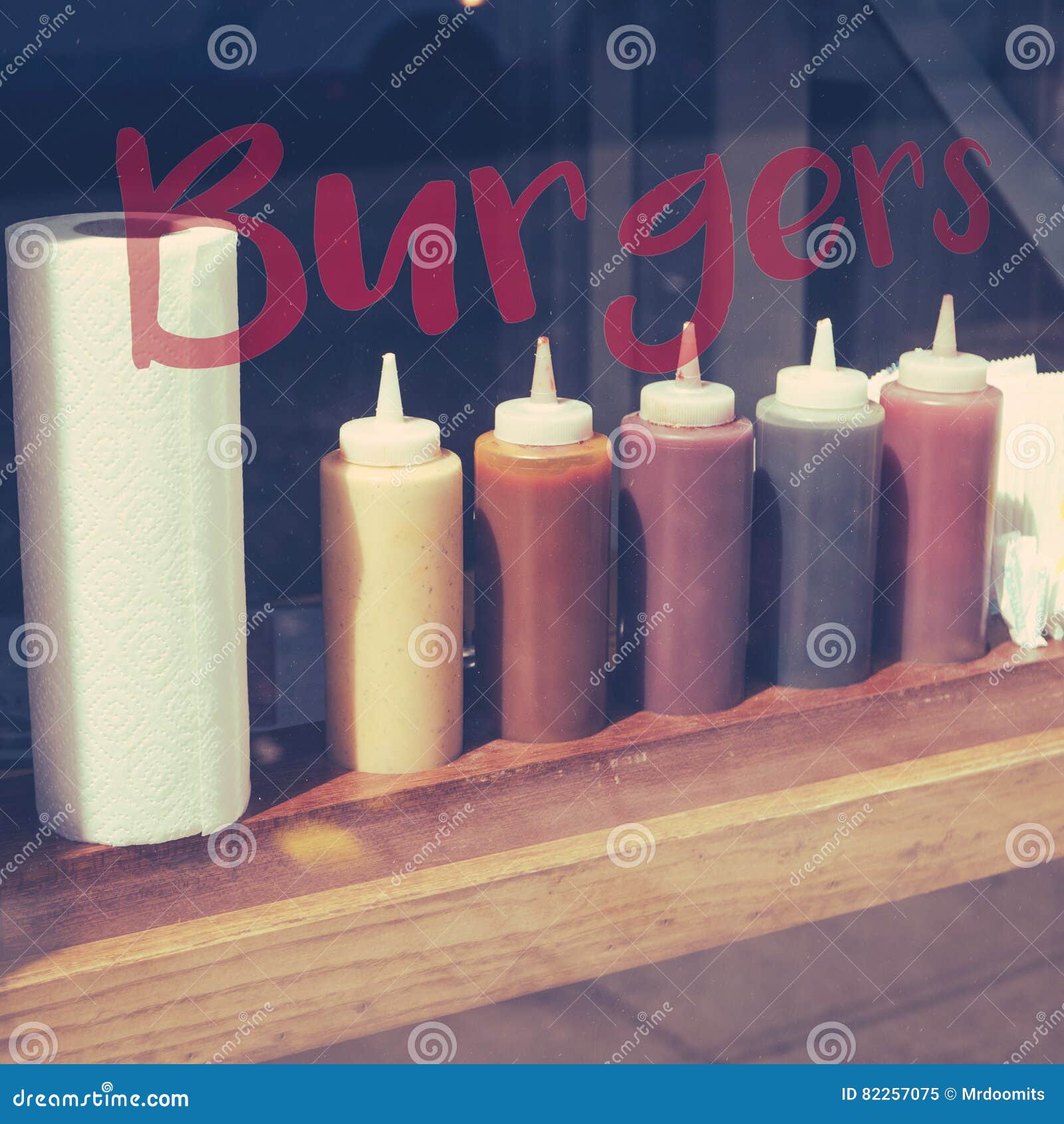 Burger Restaurant Condiments Stock Image - Image of cheeseburger ...