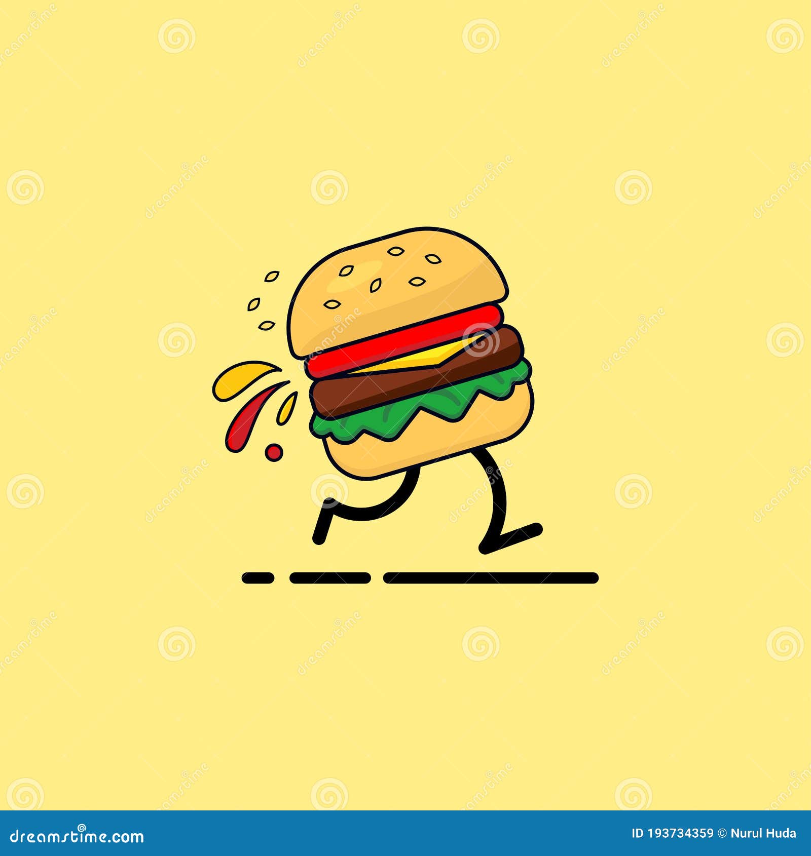 Burger Run Logo Design Icon Fast Food Delivery Order Vector Template ...
