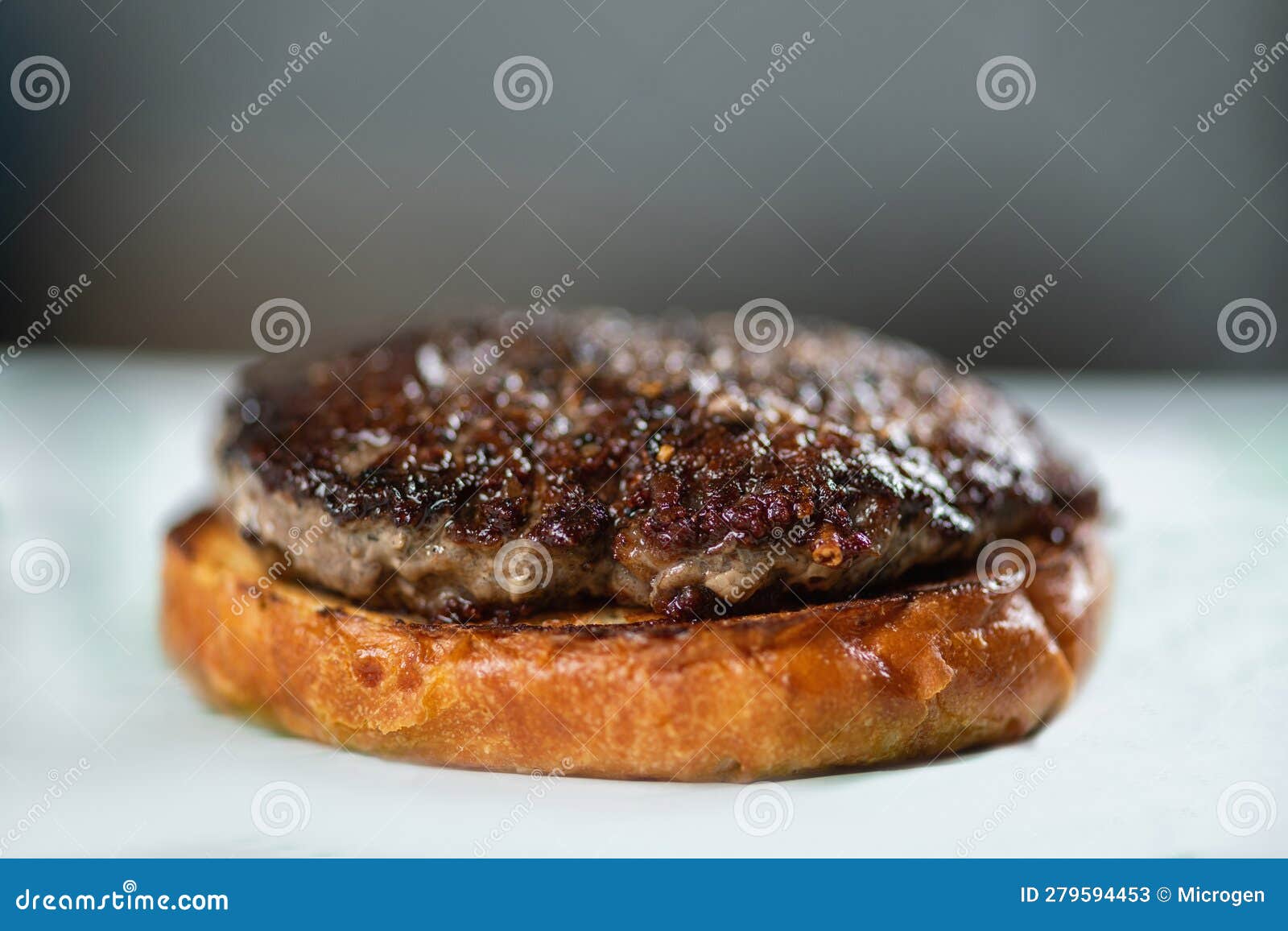 Burger Sandwich without Top Bun and Topping Stock Image - Image of ...