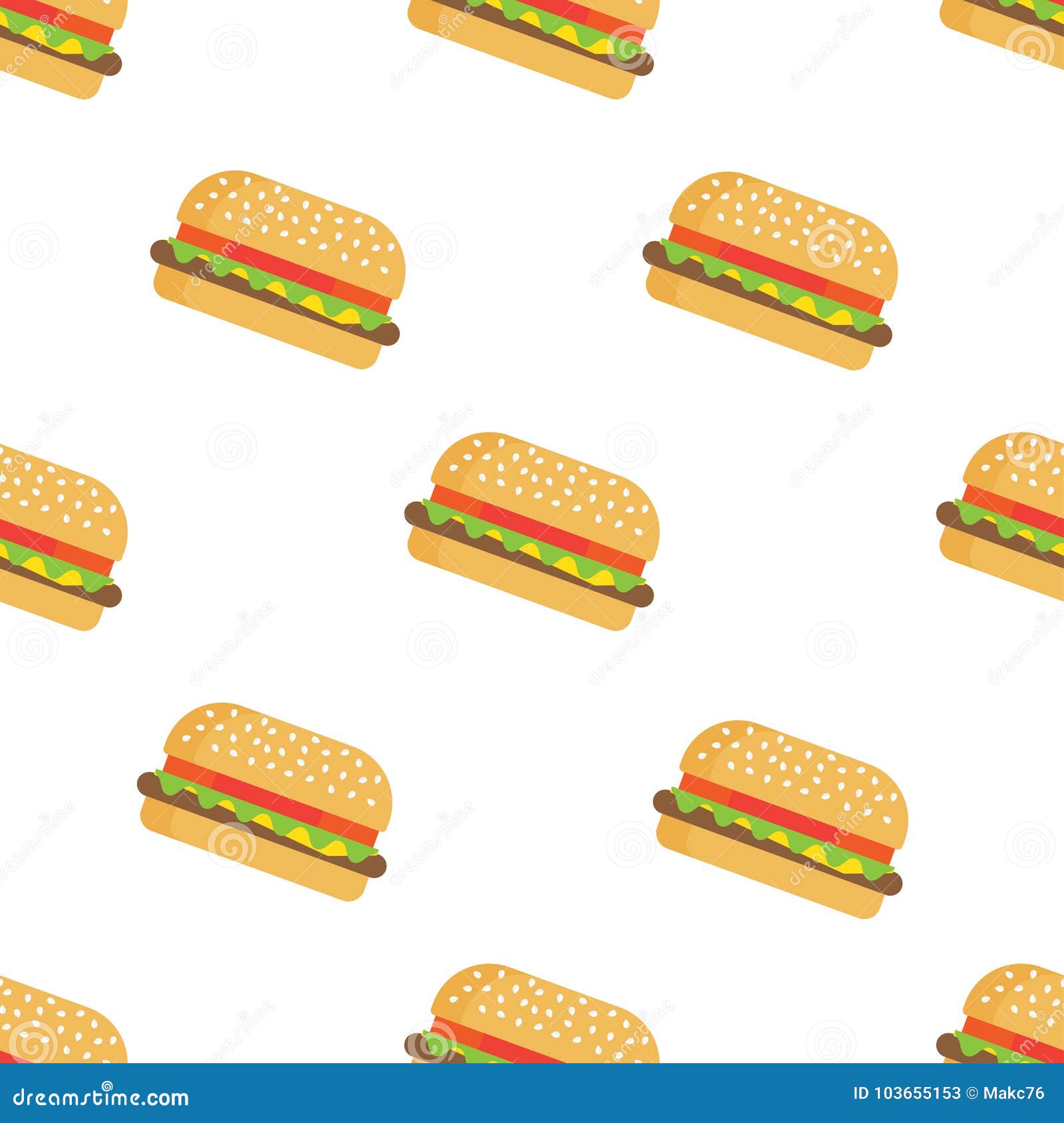 Burger seamless pattern stock vector. Illustration of fast - 103655153