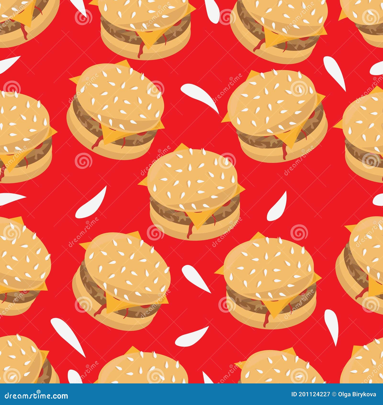 Burger pattern stock illustration. Illustration of cheese - 201124227