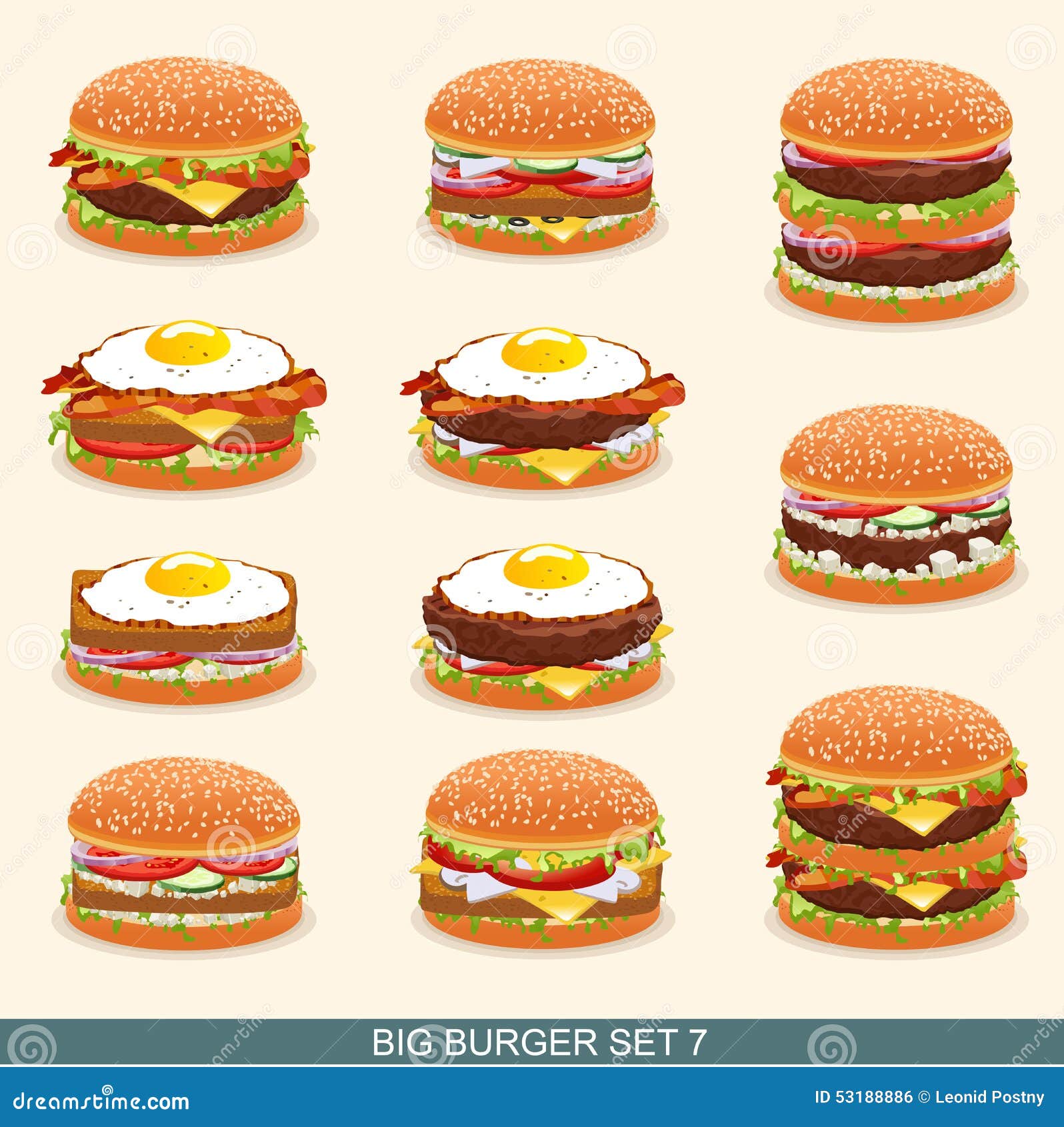Burger set 7 stock illustration. Illustration of pepper - 53188886
