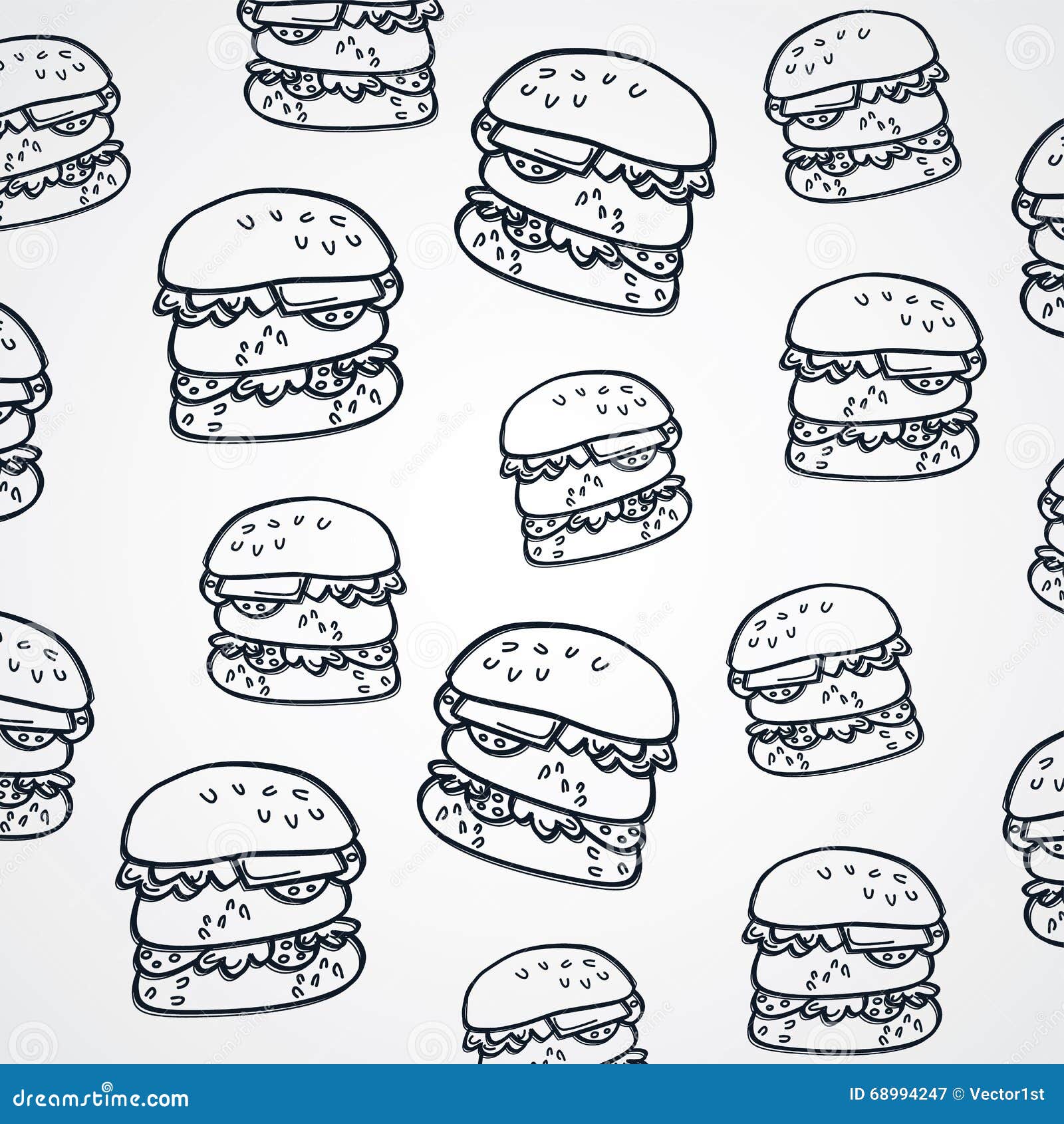 Burger sketch theme stock vector. Illustration of drawn - 68994247