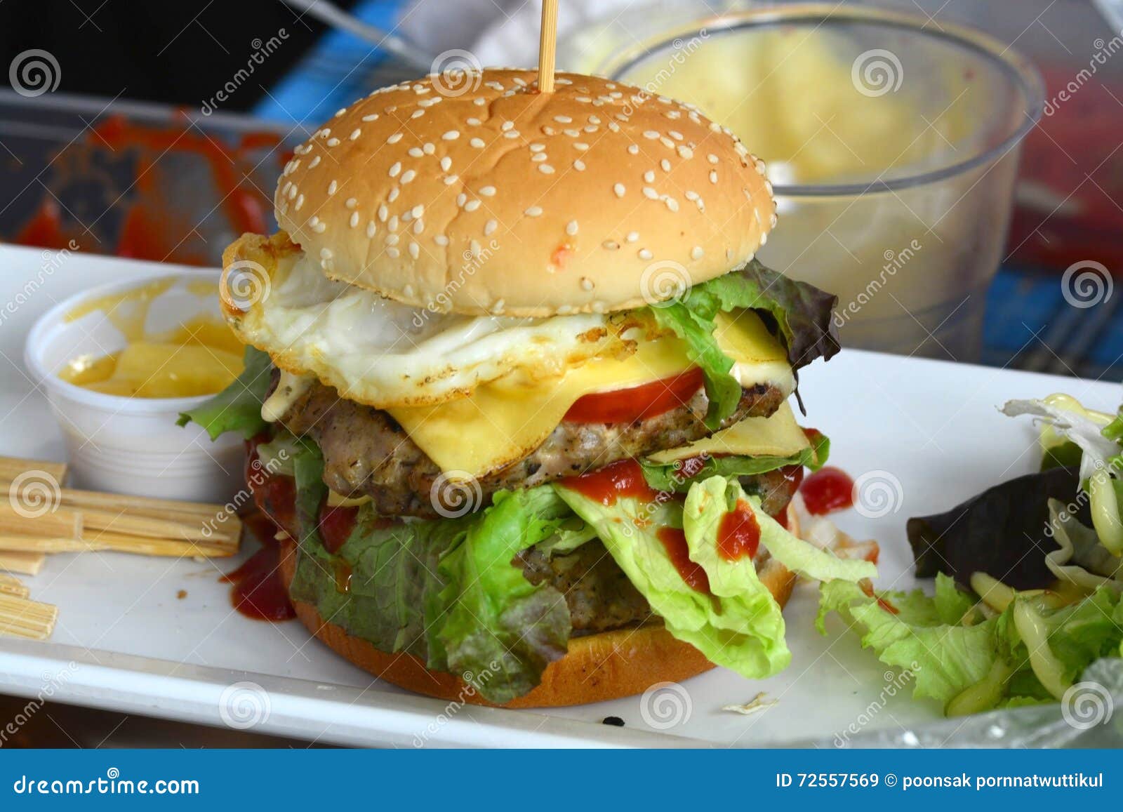 Burger Stacked High stock image. Image of lettuce, meal - 72557569