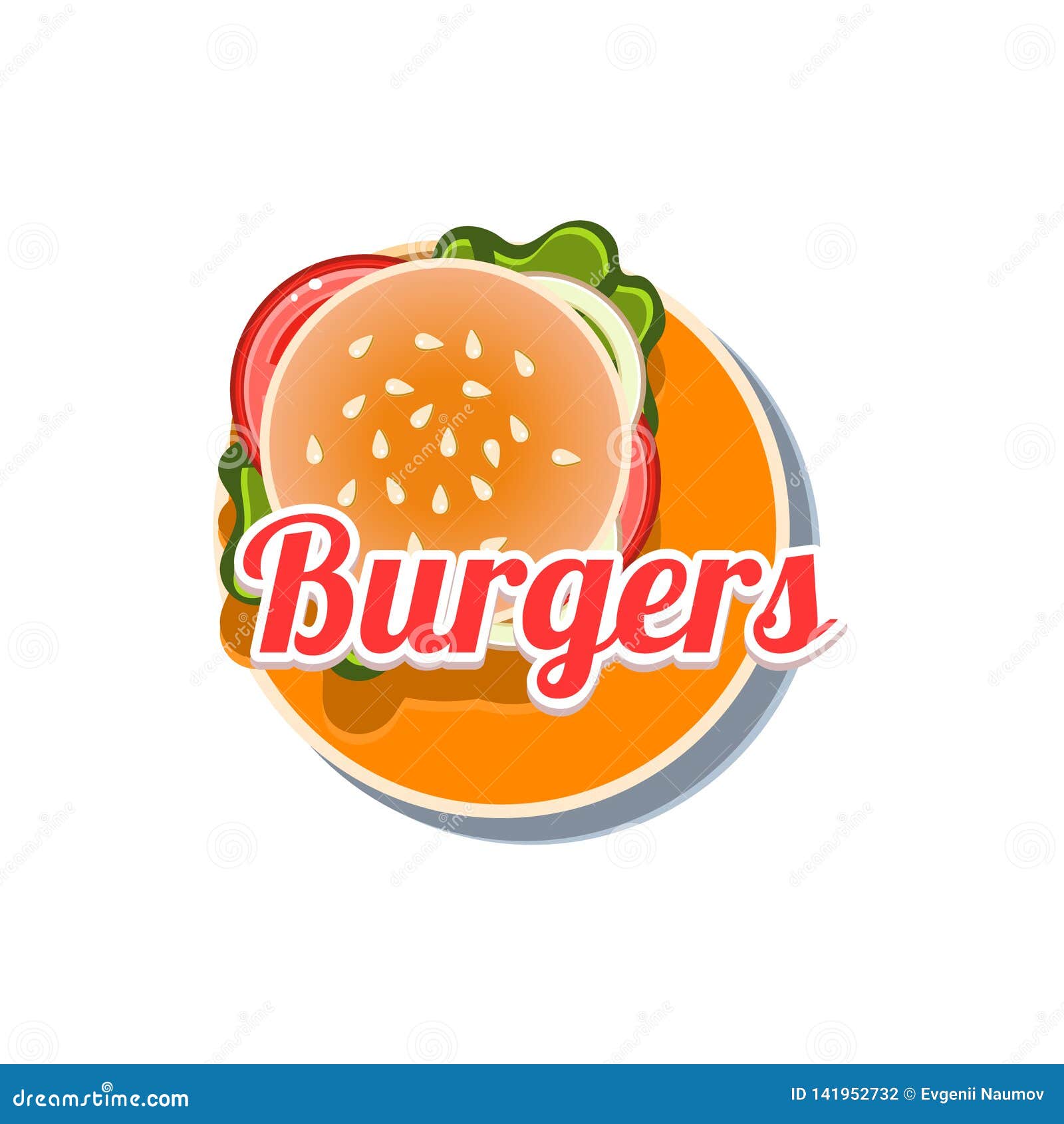 Burger Sticker. Vector Illustration Stock Vector - Illustration of ...