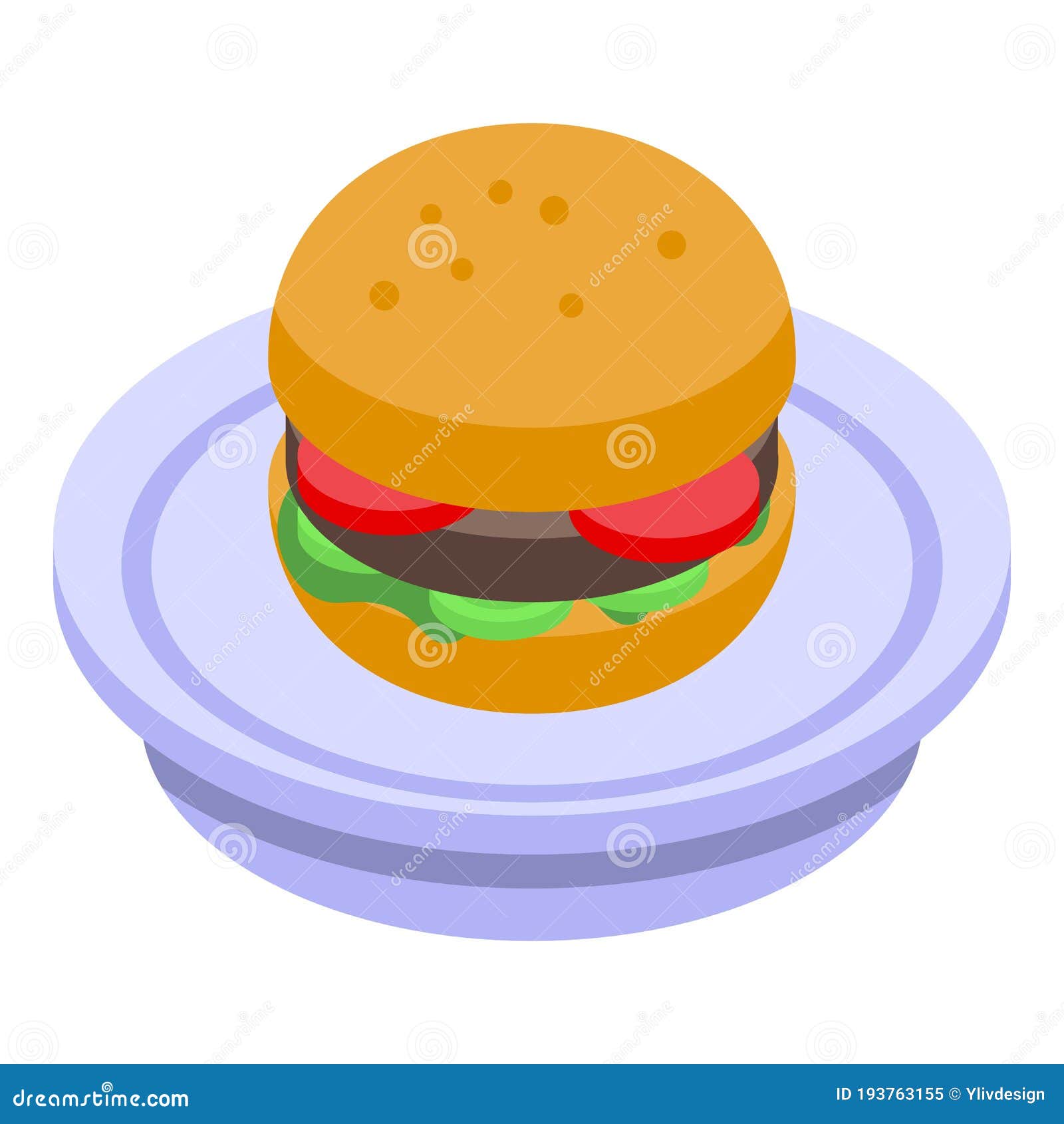 Burger Subsidy Icon, Isometric Style Stock Vector - Illustration of ...