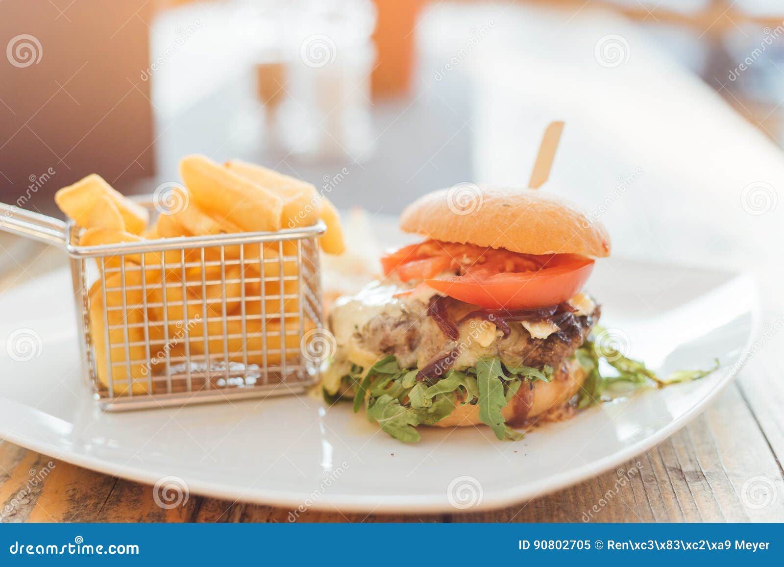 Burger with Sunset stock image. Image of grilled, delicious - 90802705