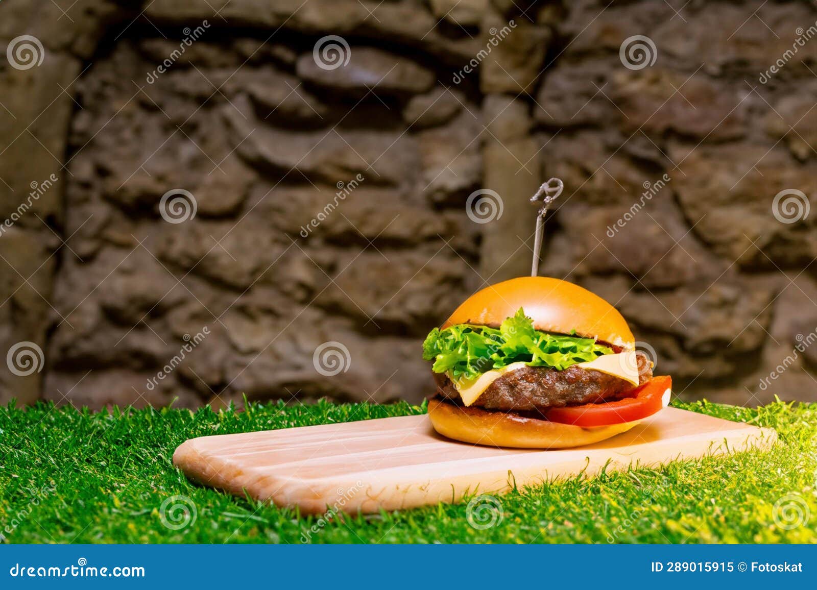 Burger and Tea stock image. Image of meal, background - 289015915