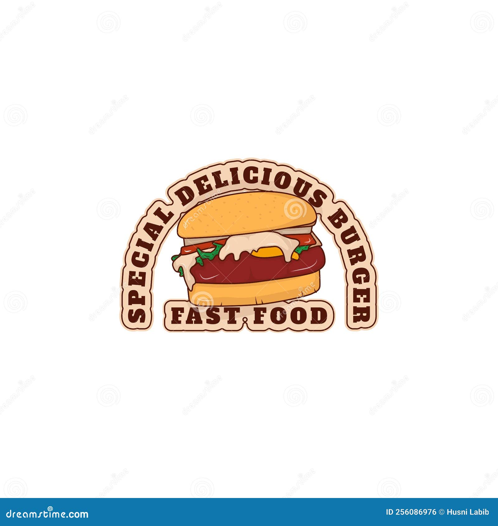 Burger Template in Cartoon Concept Design with Burger Text for Logo ...