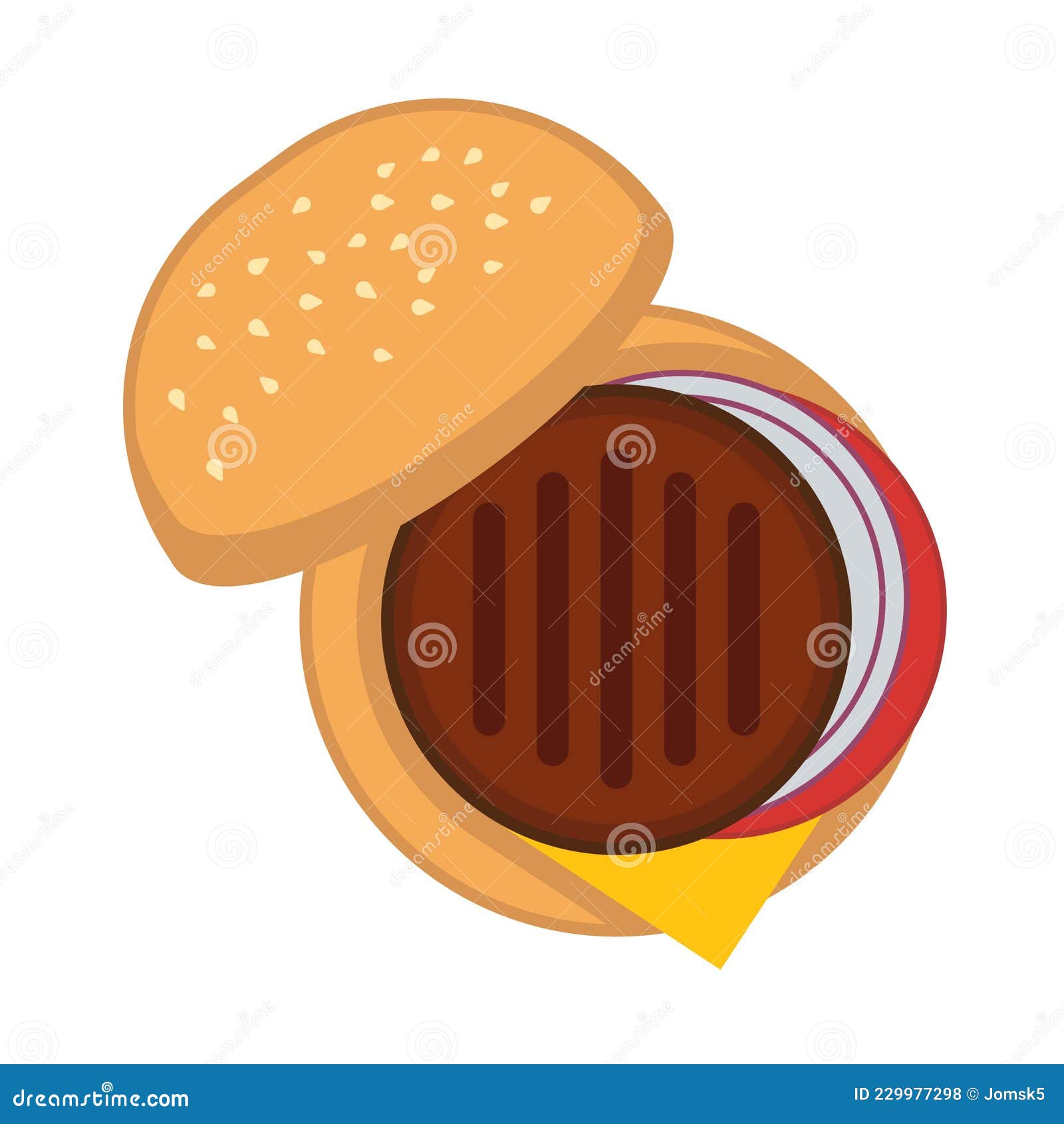 Burger top view stock vector. Illustration of background - 229977298