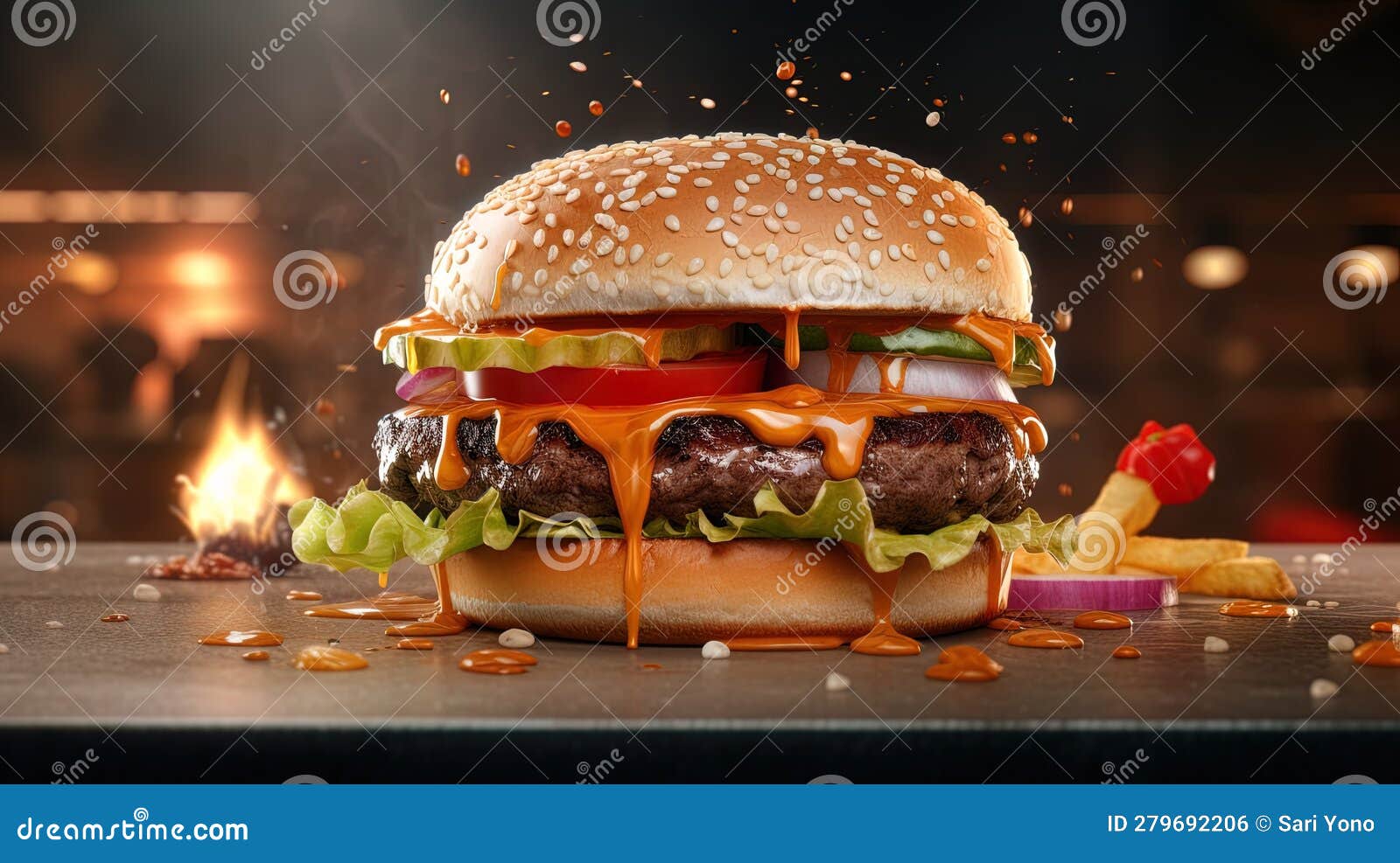 Burger, Ultra Detailed, Super Definition, Super Realistic Royalty-Free ...