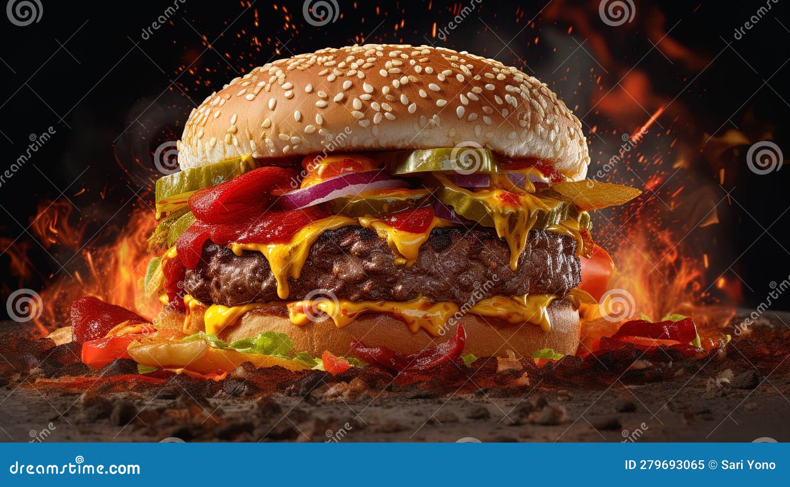 Burger, Ultra Detailed, Super Definition, Super Realistic Royalty-Free ...