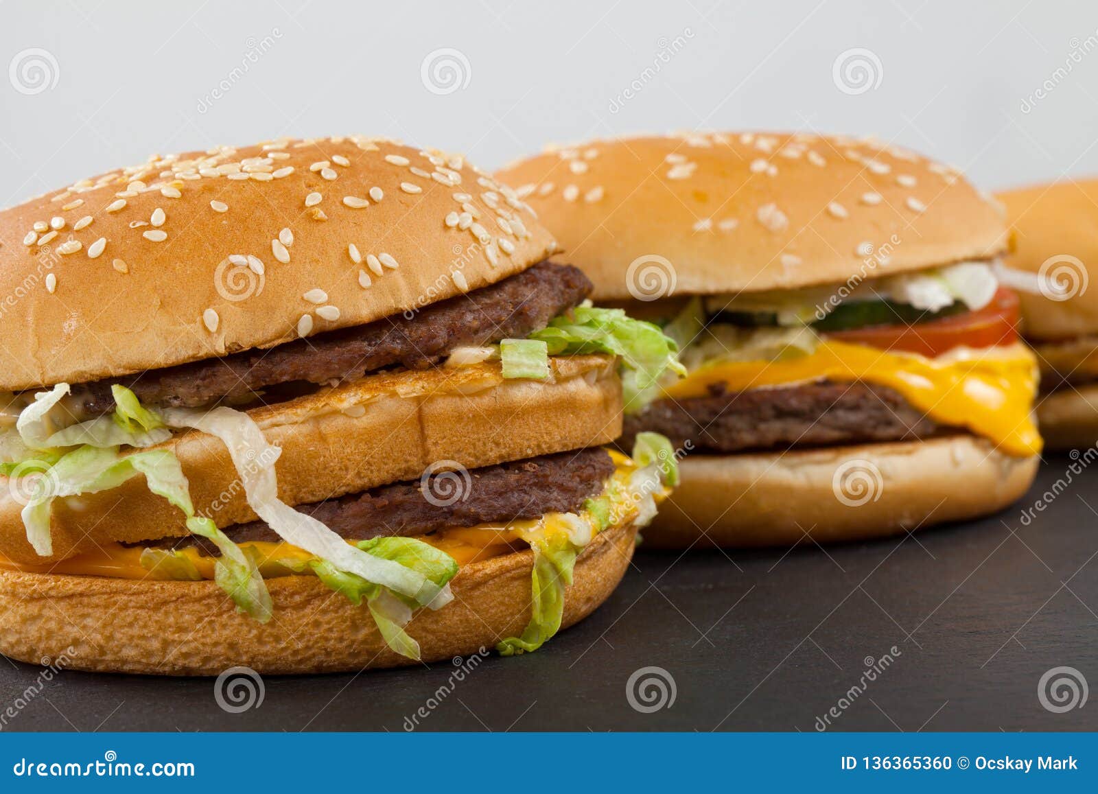 Burger variations stock photo. Image of cheeseburger - 136365360