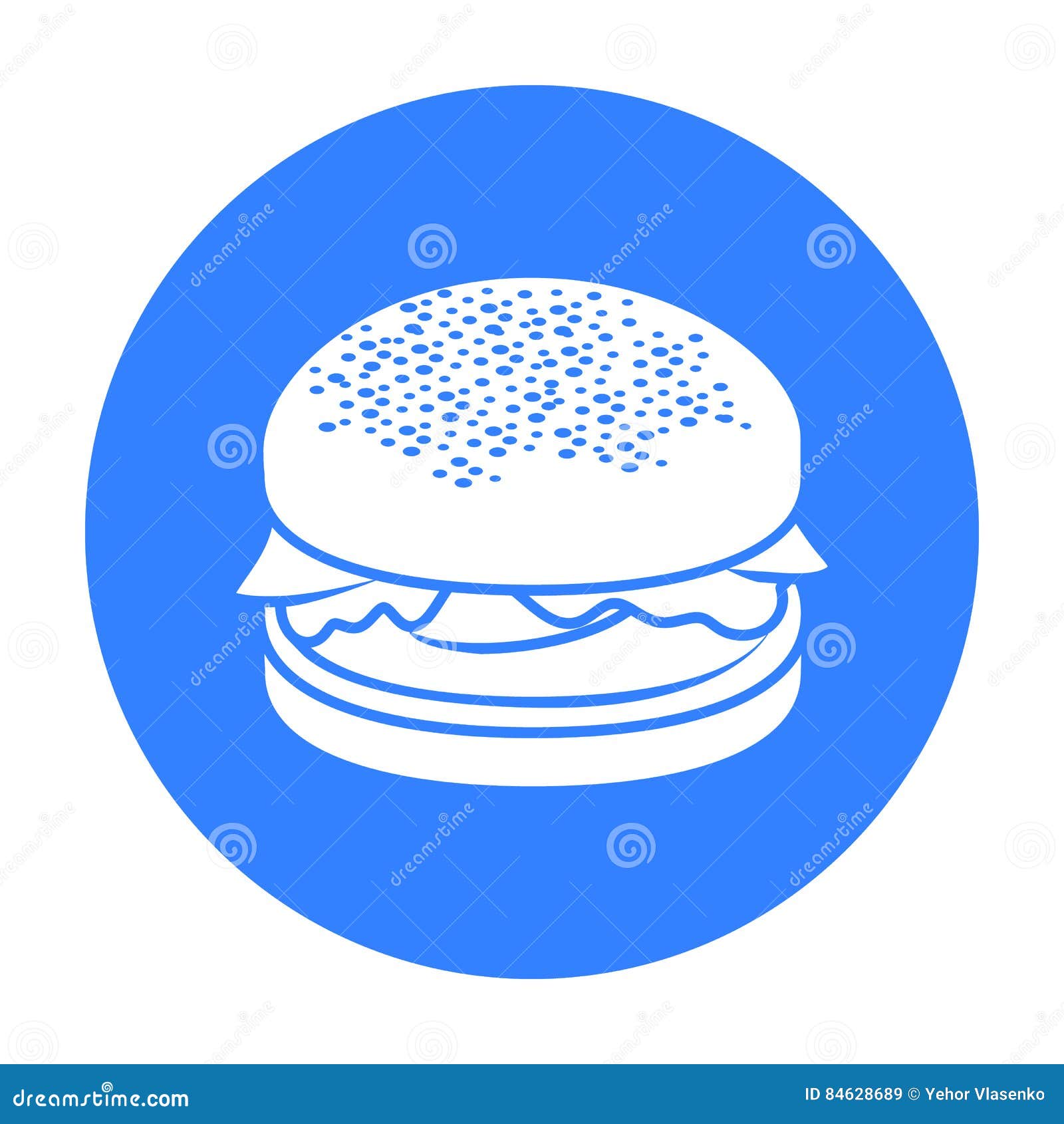 Burger Vector Icon in Black Style for Web Stock Vector - Illustration ...
