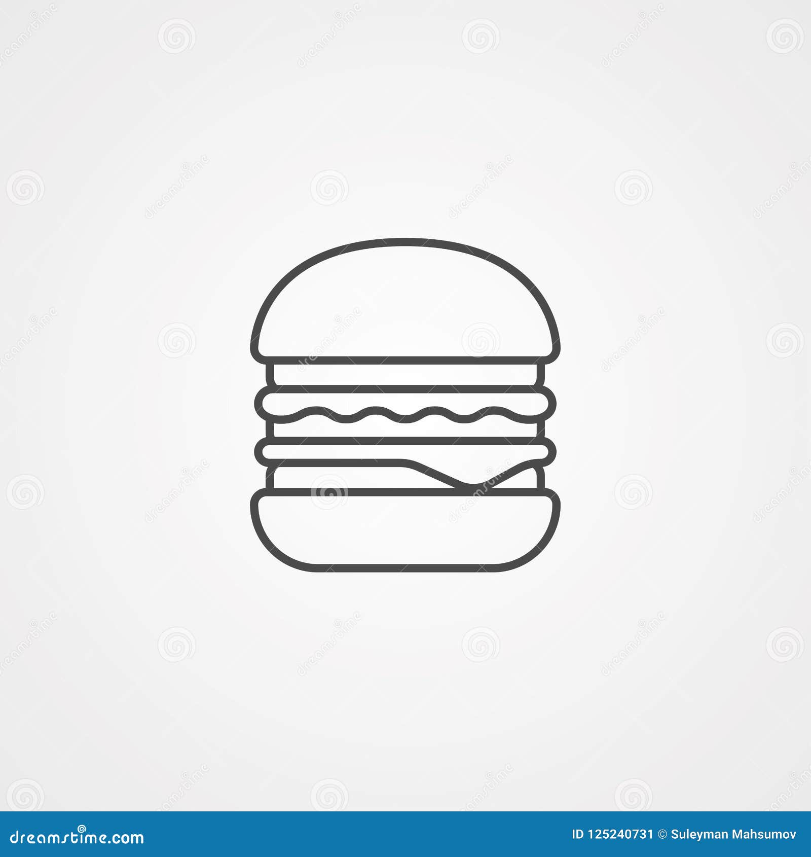 Burger Vector Icon Sign Symbol Stock Vector - Illustration of lunch ...