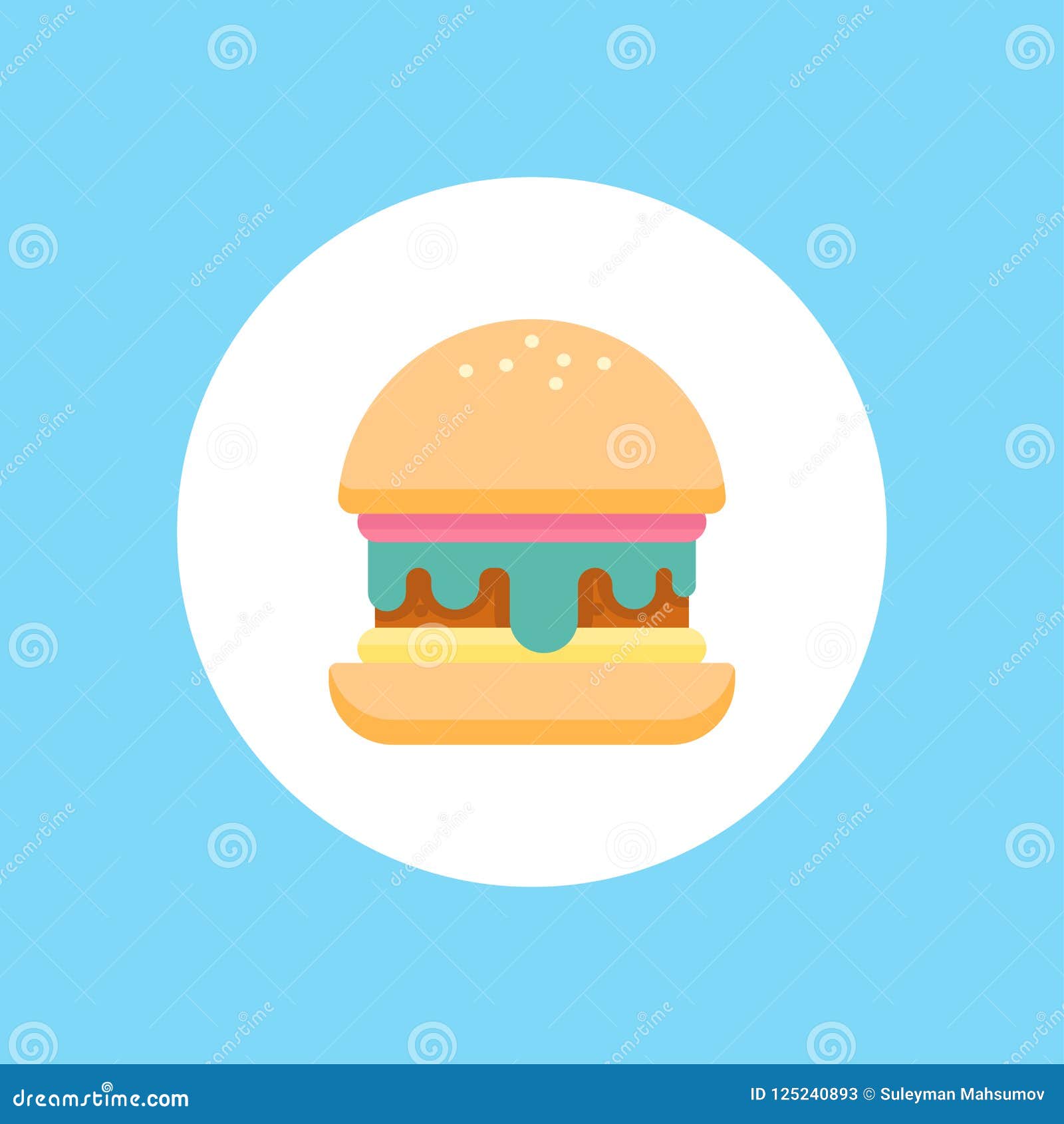 Burger Vector Icon Sign Symbol Stock Vector - Illustration of beef ...