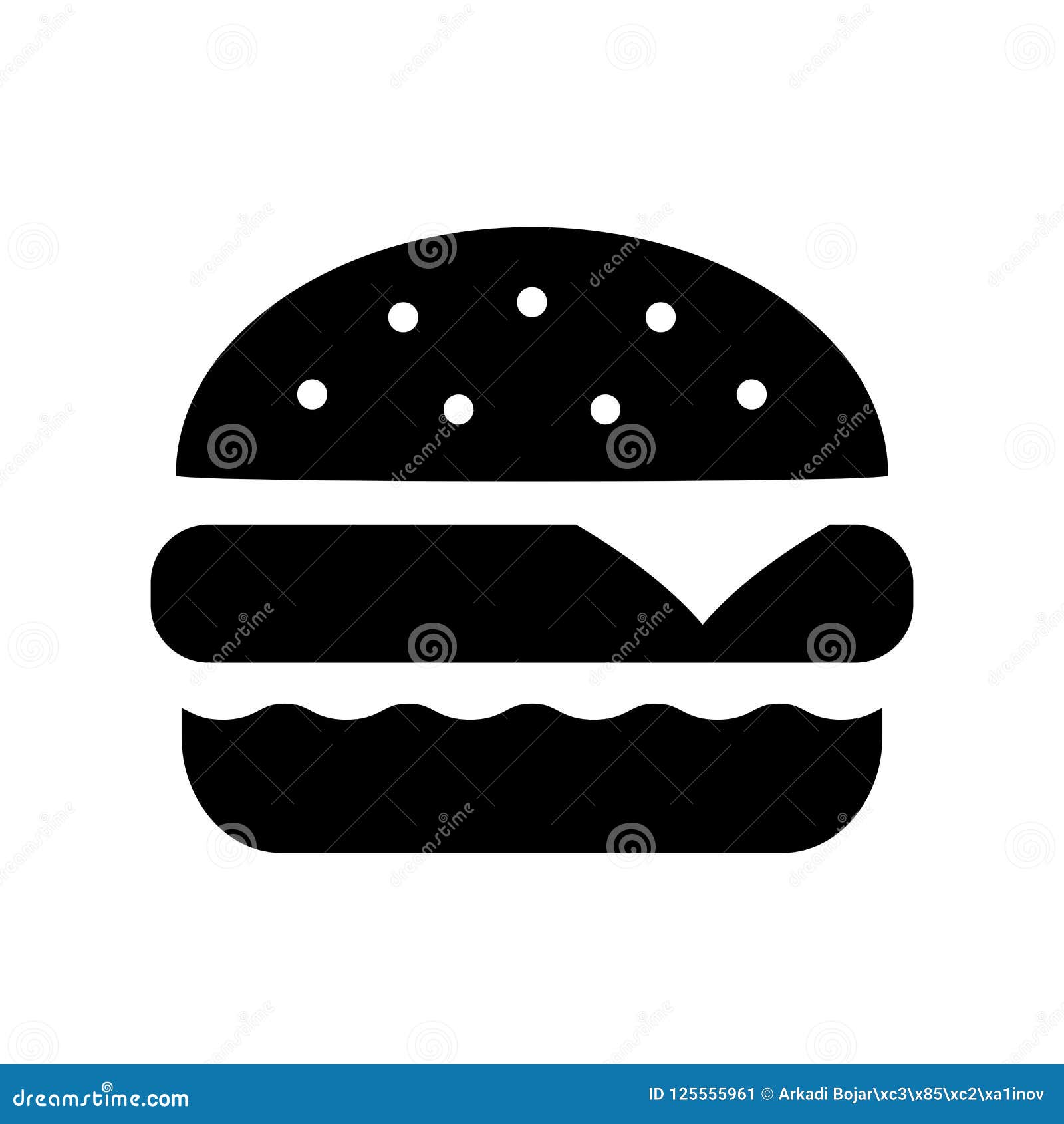 Burger vector icon stock vector. Illustration of eatery - 125555961