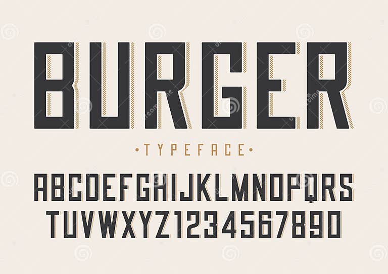 Burger Vector Retro Regular Font Design, Alphabet, Typeface, Typ Stock ...