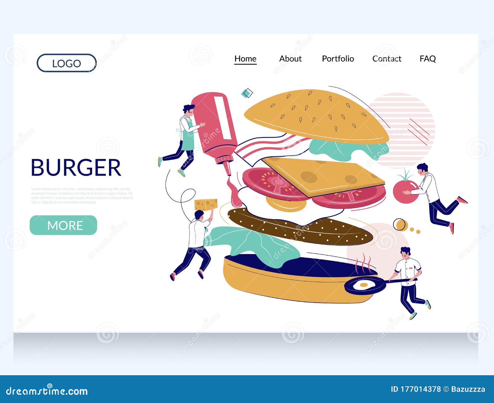 Burger Vector Website Landing Page Design Template Stock Vector ...