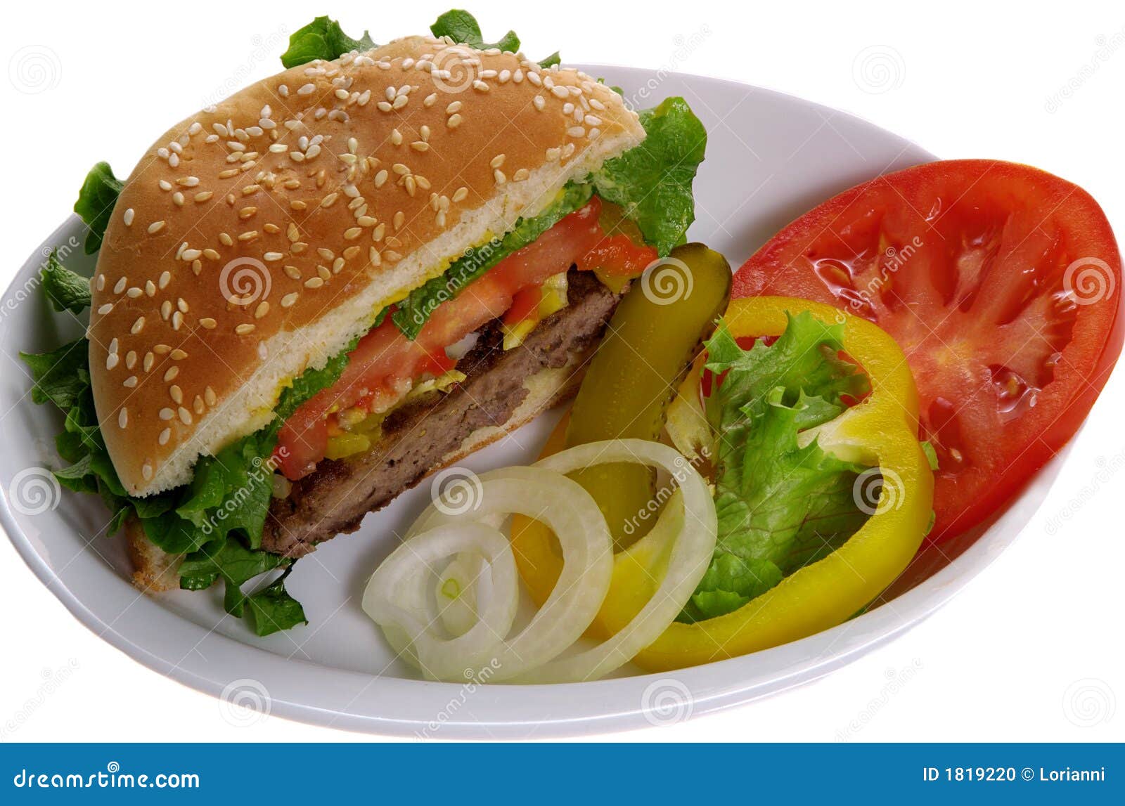 Burger with vegetables stock photo. Image of fatty, pepper - 1819220