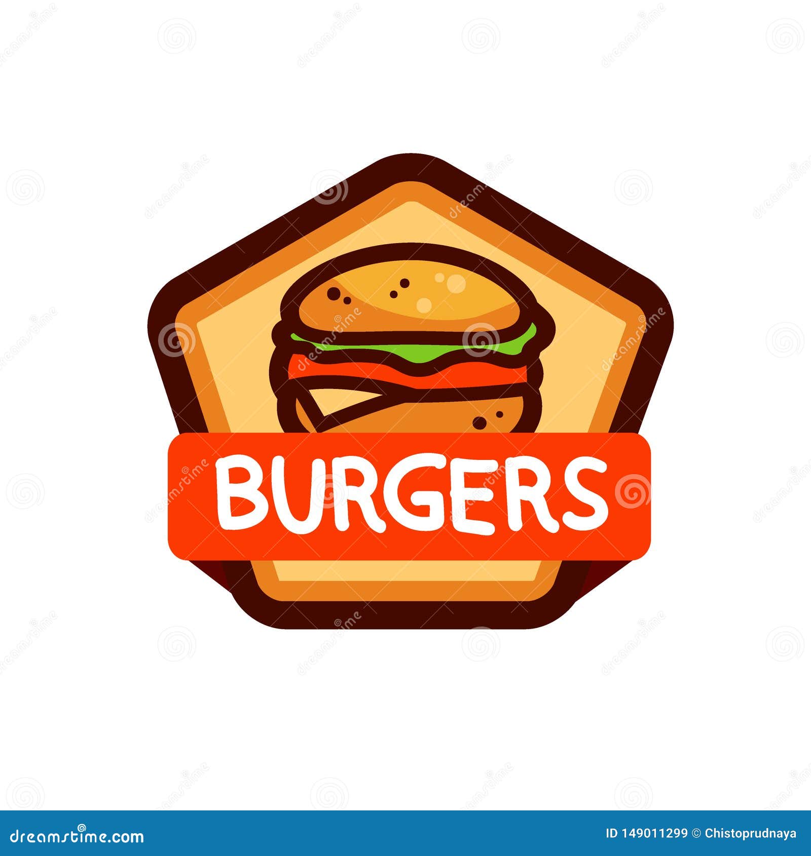 Burger Very Tasty Logo Emblem Icon Vector Stock Vector - Illustration ...