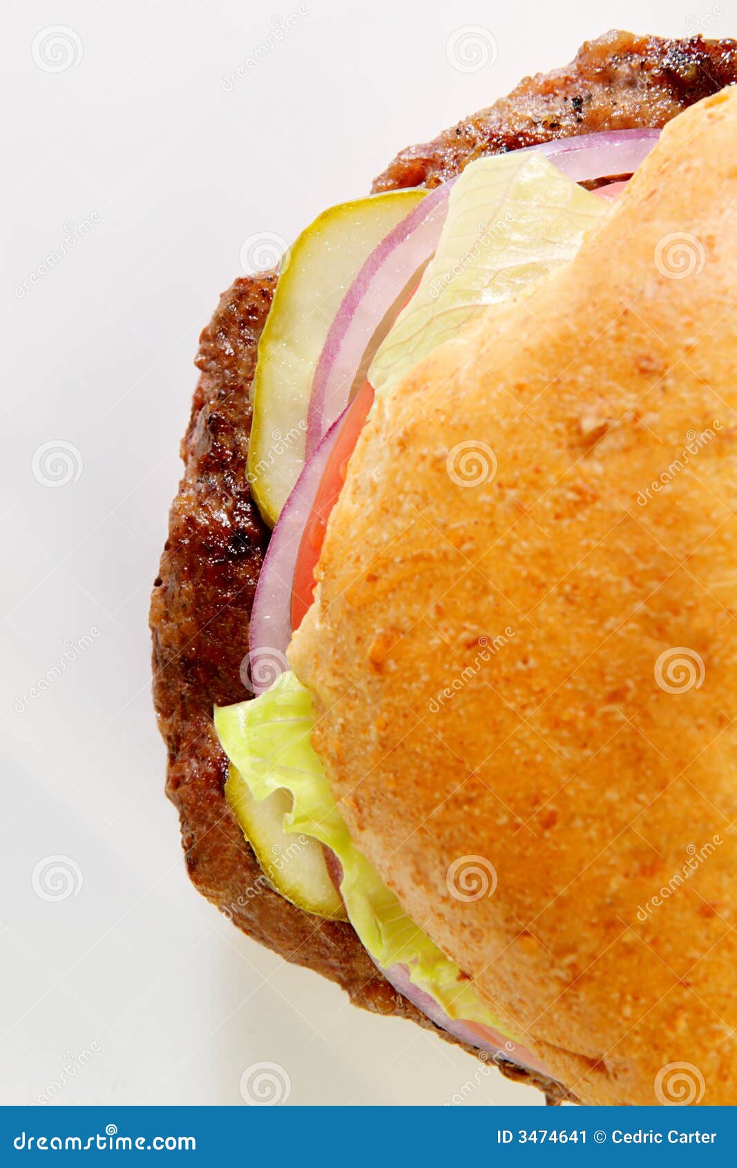 Burger on wheat bun stock image. Image of patty, wheat - 3474641
