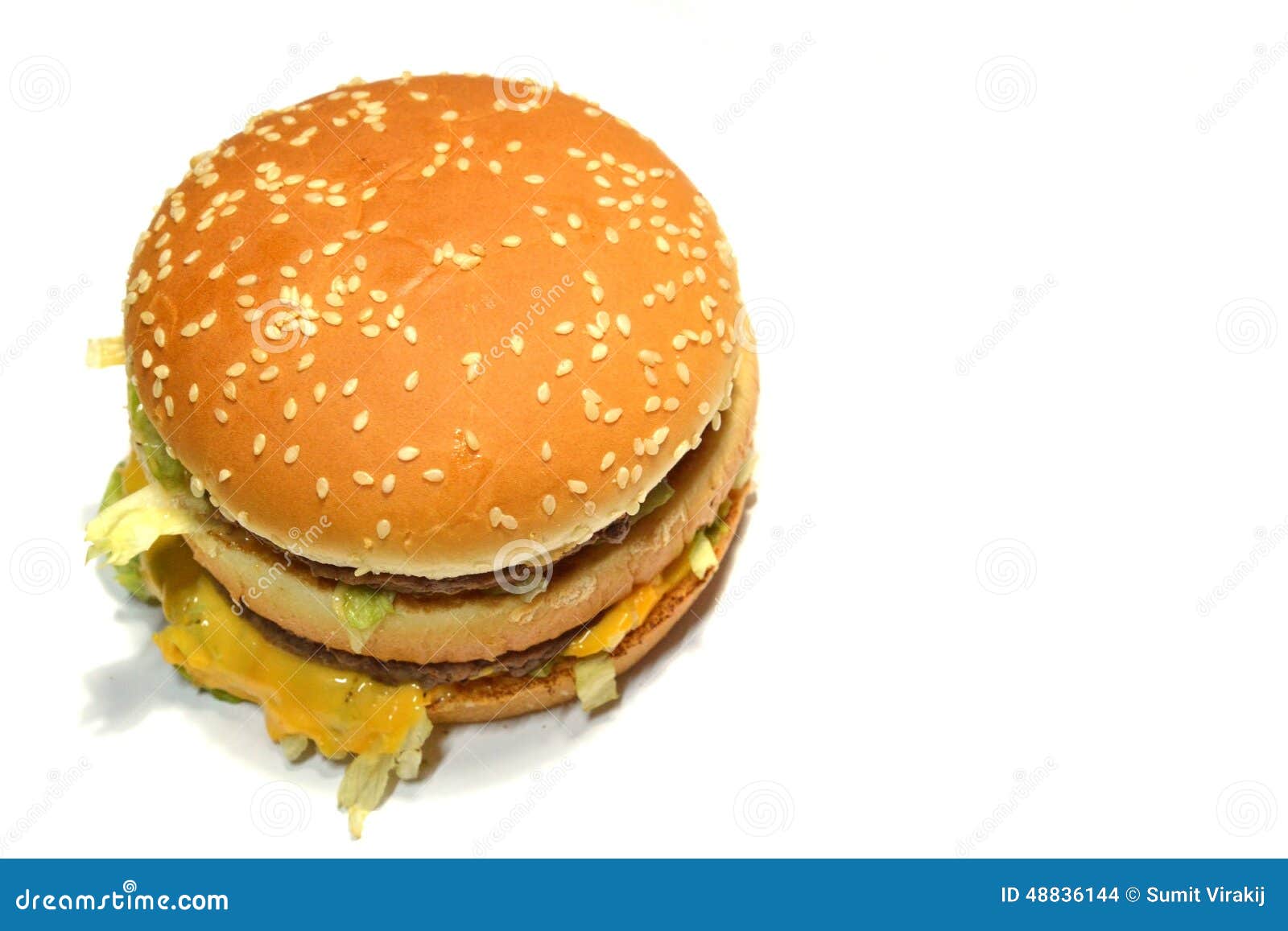 Burger on white background stock photo. Image of melting - 48836144