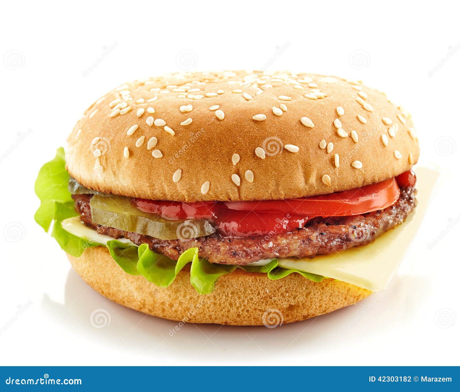 Burger on a White Background Stock Photo - Image of nutrition, fast ...