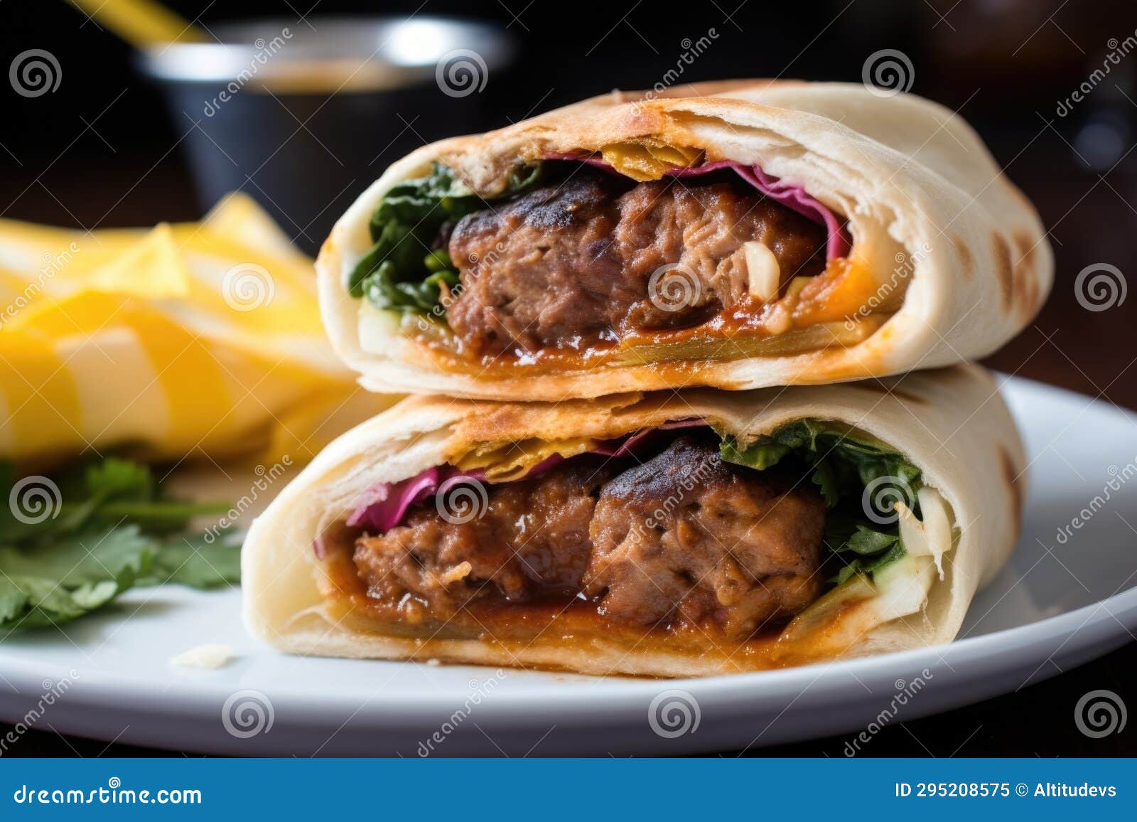 Burger Wrapped in a Roti Indian Bread instead of a Bun Stock Image ...