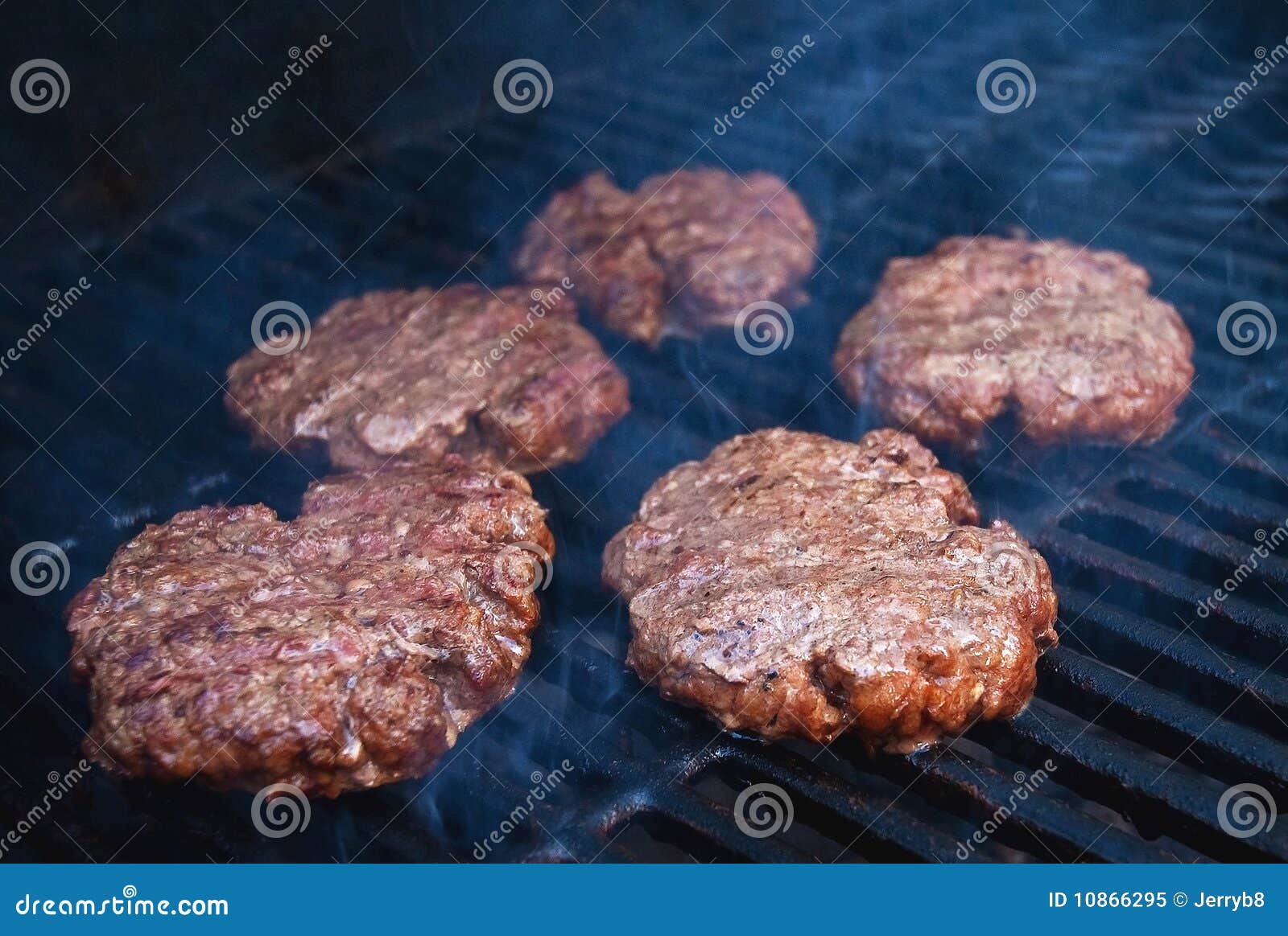 Burgers Cooking on Barbecue Stock Image - Image of delicious, watering ...