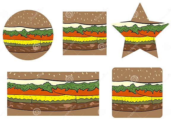 Burgers in forms stock vector. Illustration of dinner - 65974098