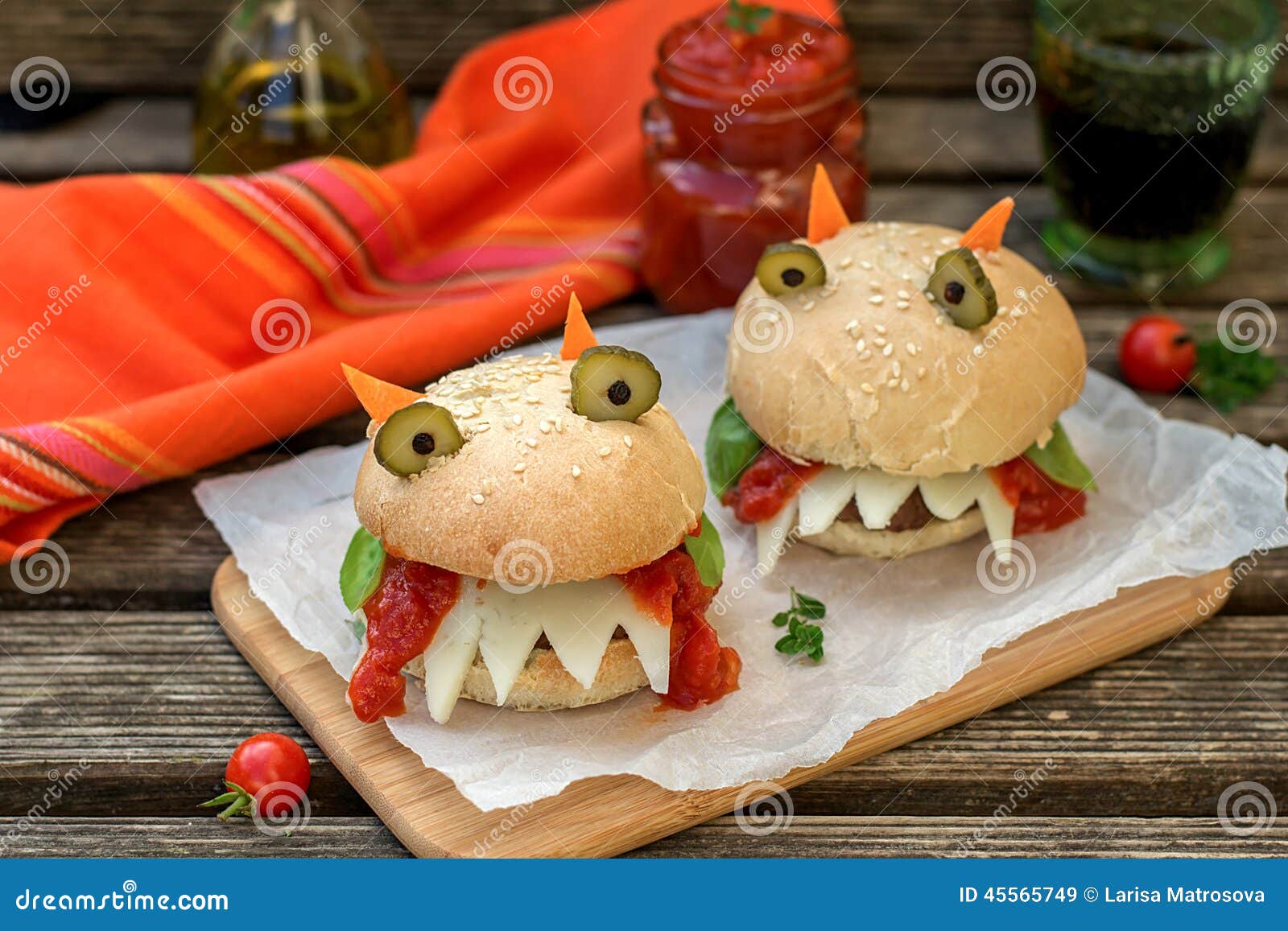 Burgers in the Shape of Devil Stock Image - Image of cheese, beef: 45565749