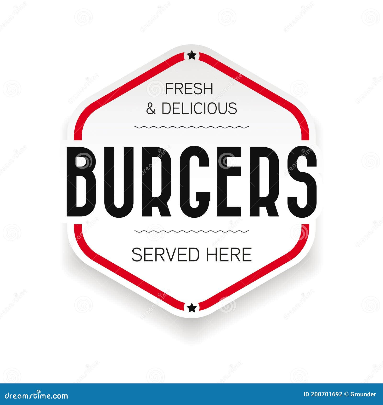 Hot Burgers Vintage Restaurant Sign Cartoon Vector | CartoonDealer.com ...