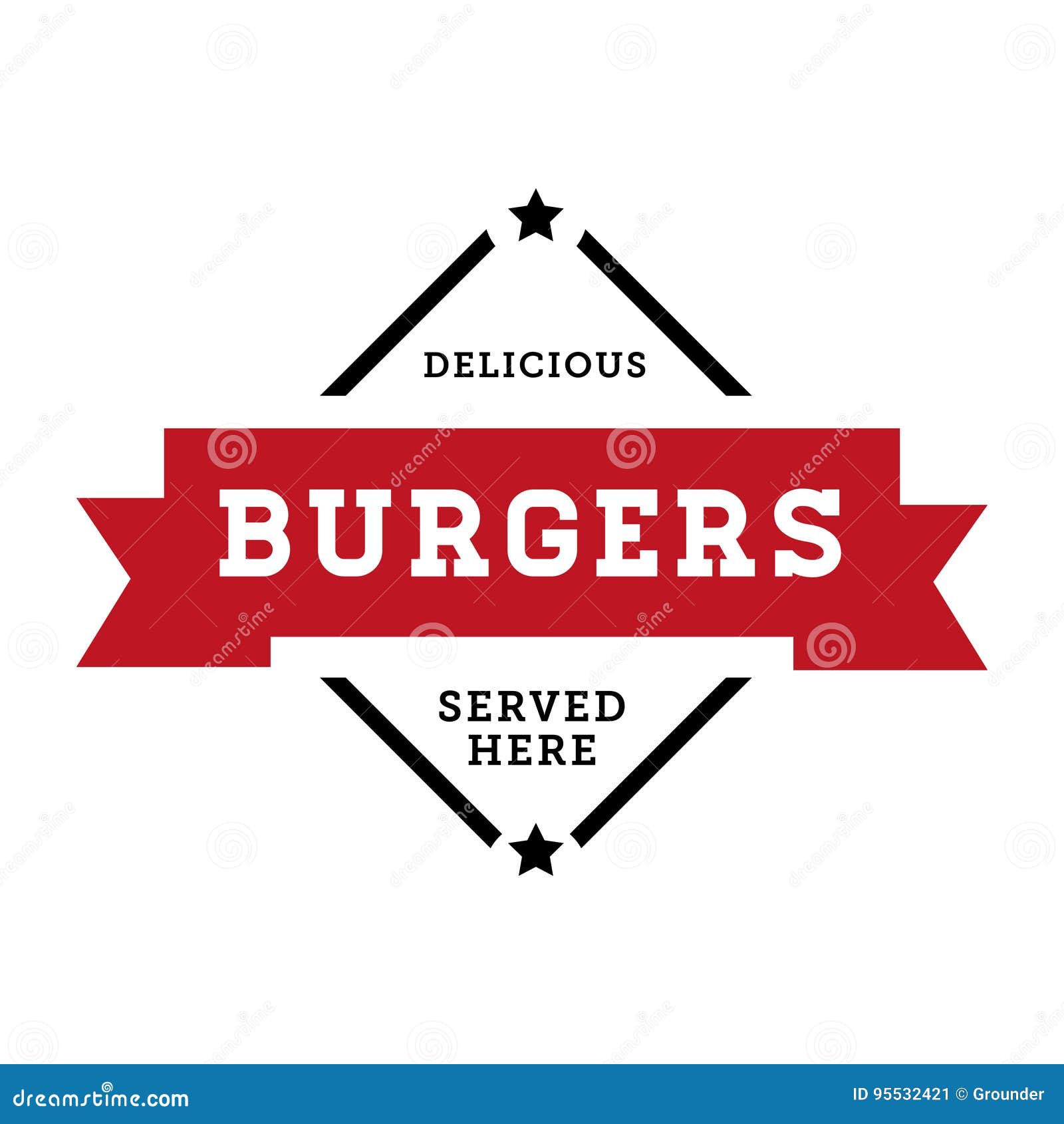 Hot Burgers Vintage Restaurant Sign Cartoon Vector | CartoonDealer.com ...