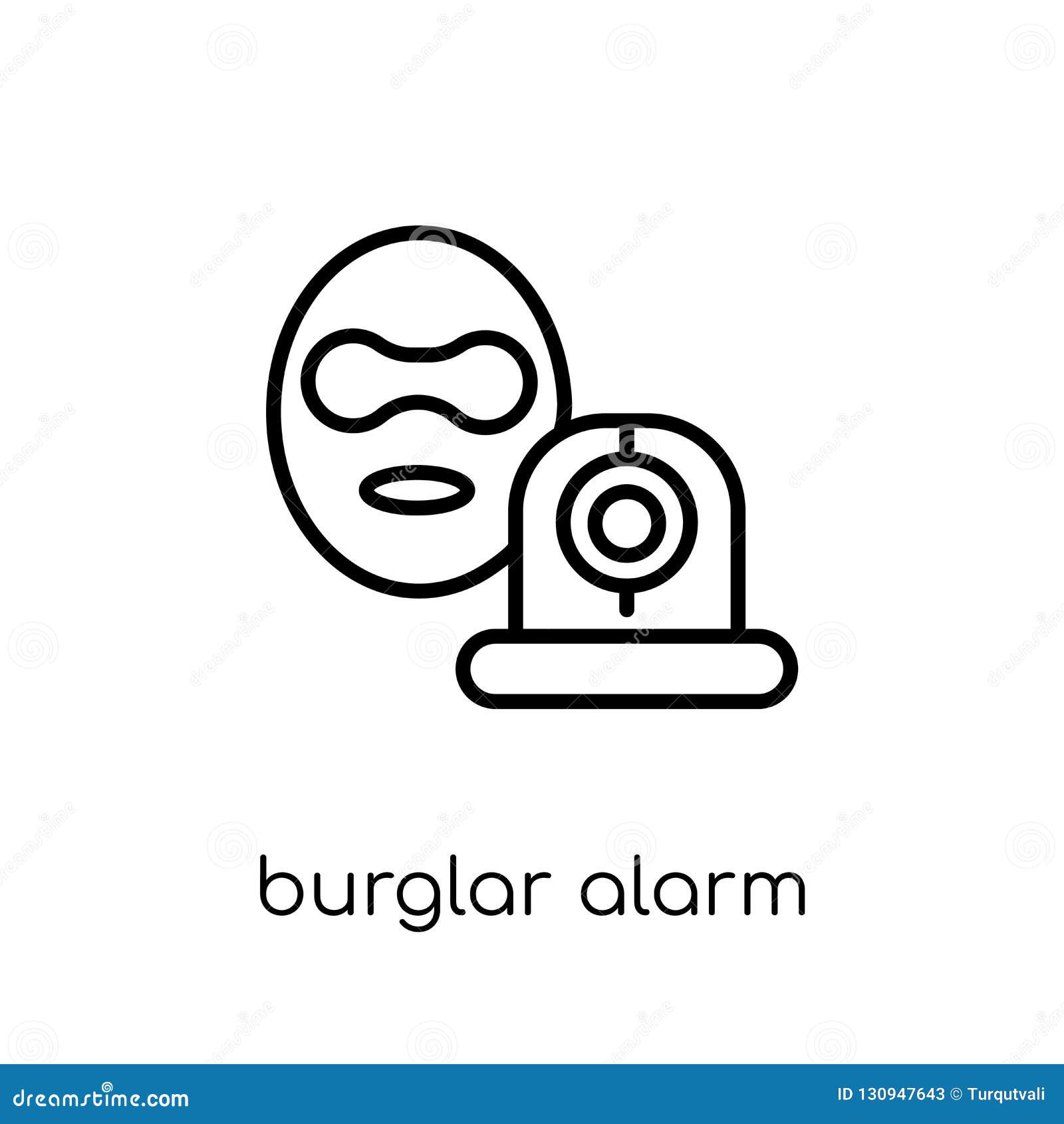 Burglar Alarm Icon. Trendy Modern Flat Linear Vector Burglar Ala Stock ...